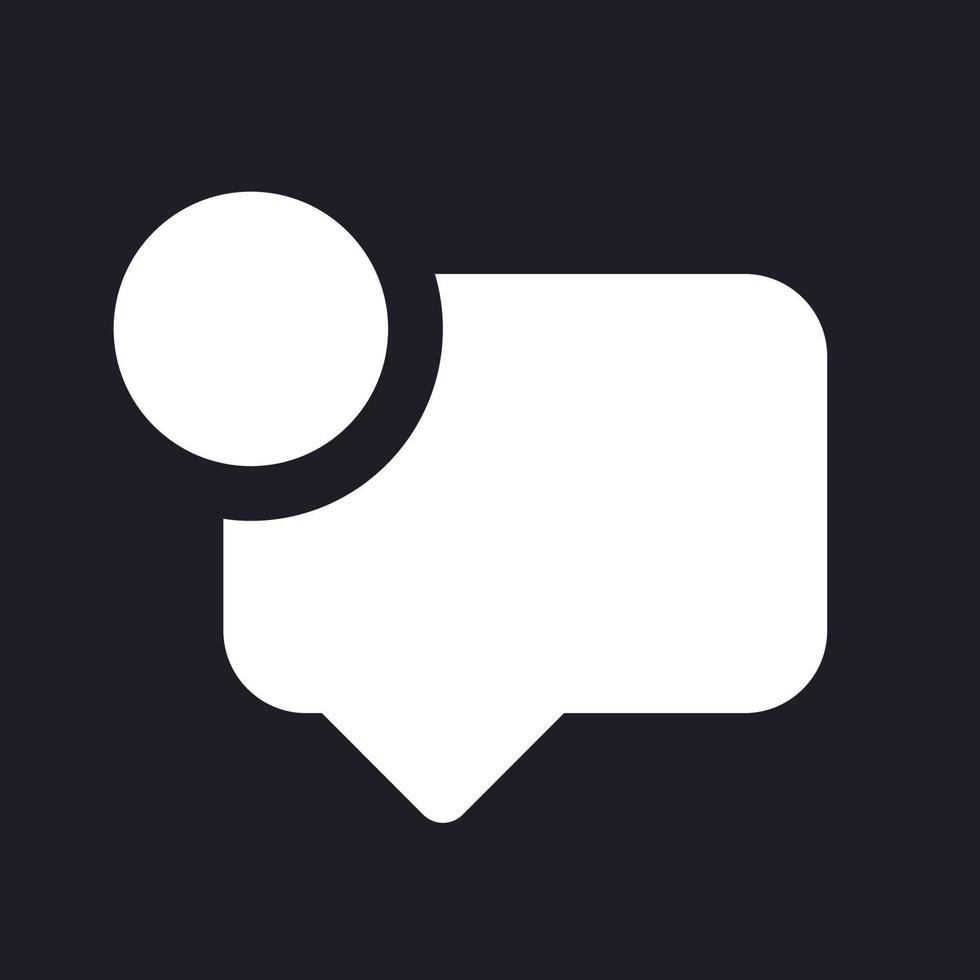 New Message Dark Mode Glyph Ui Icon Chat Notification User Interface Design White Silhouette