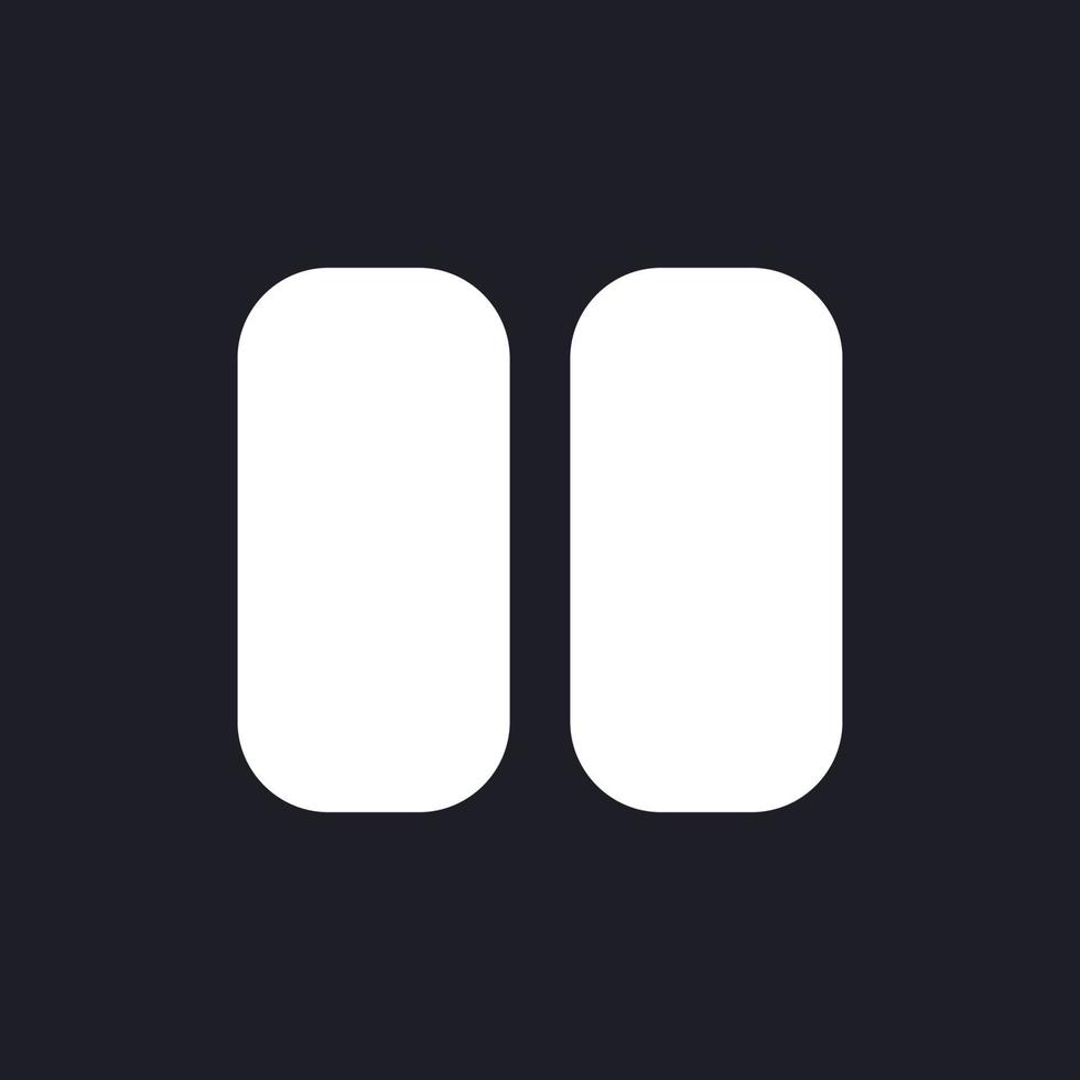 Pause Dark Mode Glyph Ui Icon Multimedia Player Control User Interface Design White