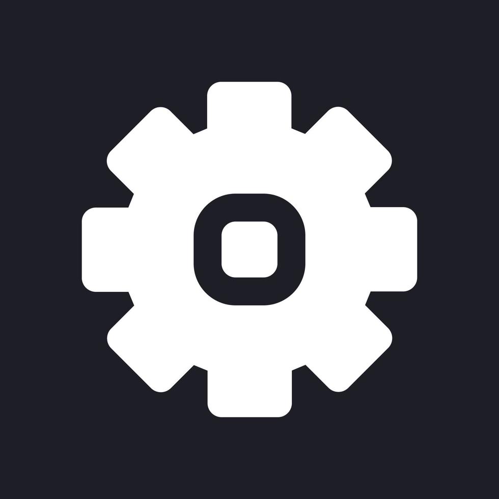 Settings Dark Mode Glyph Ui Icon Software Functions Setup User Interface Design White