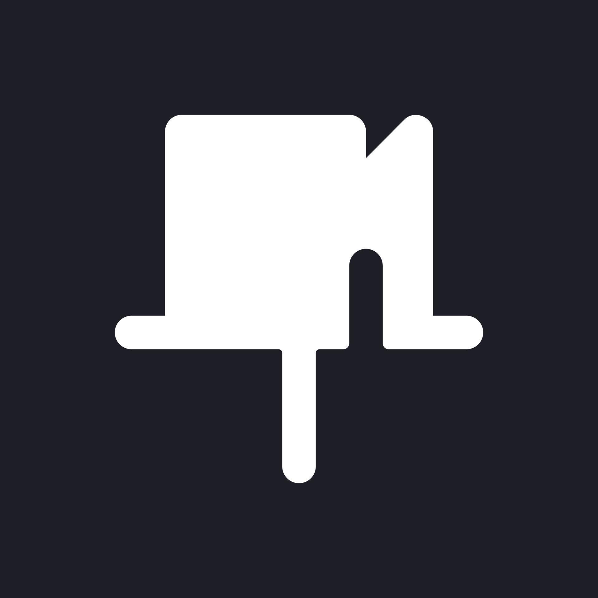 Attached message dark mode glyph ui icon. Messenger app control. User ...