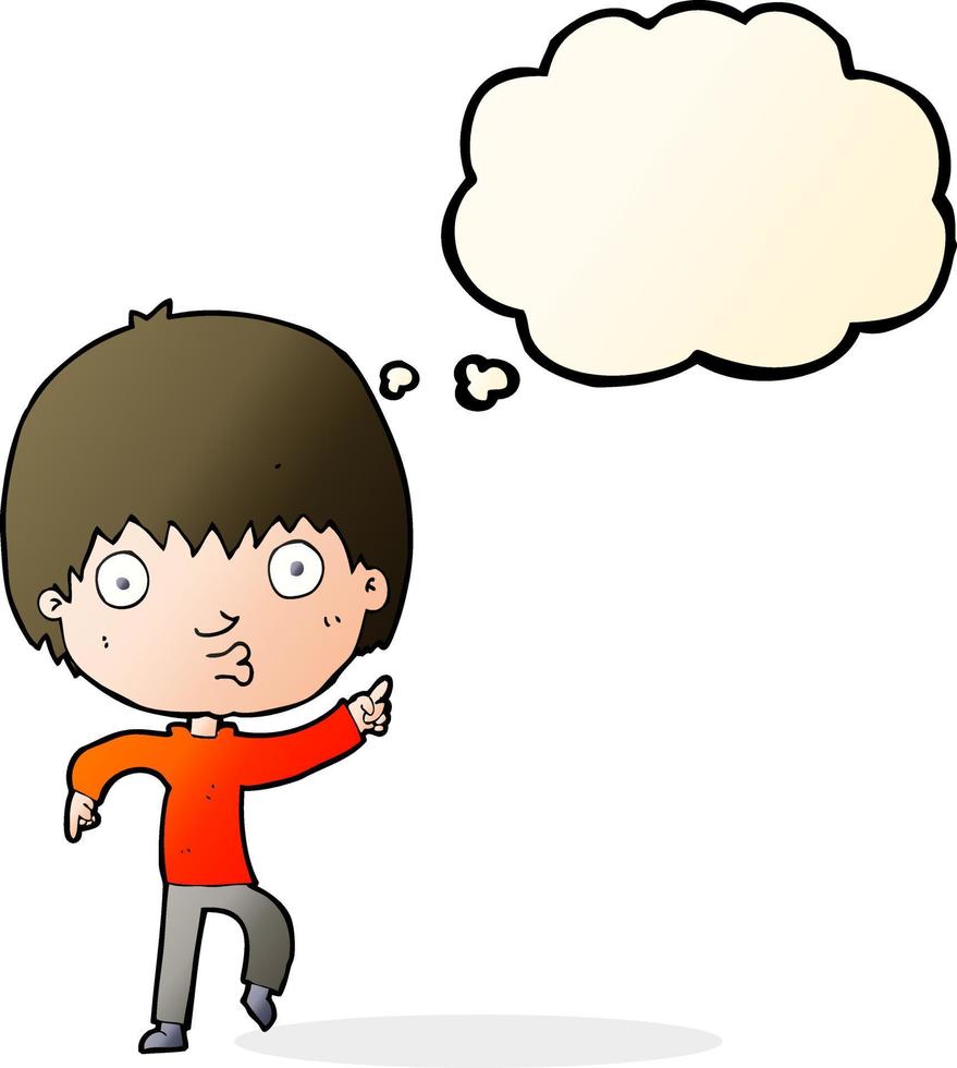 cartoon impressed boy pointing with thought bubble 12330982 Vector Art ... cartoon impressed boy pointing with thought bubble 12330982 Vector Art ...