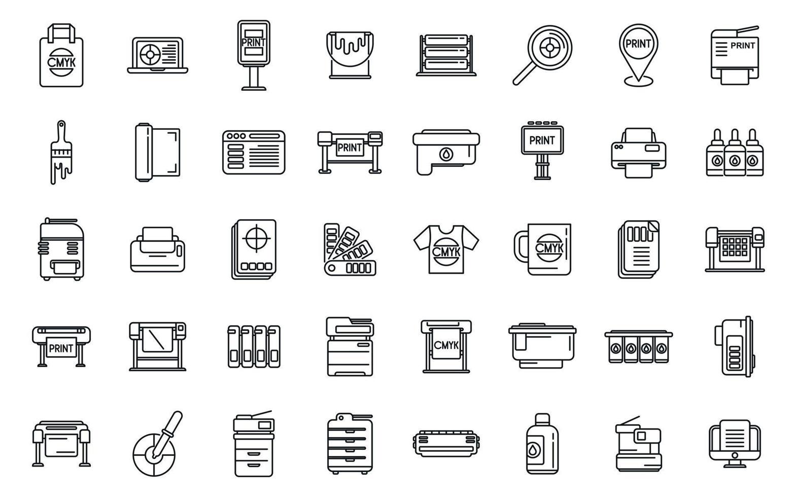 Digital printing icons set outline vector. Computer printer 12332104 Vector Art at Vecteezy