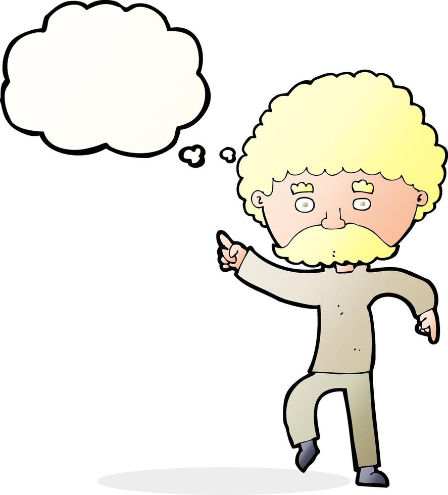 Cartoon Seventies Style Man Disco Dancing With Thought Bubble 12342095