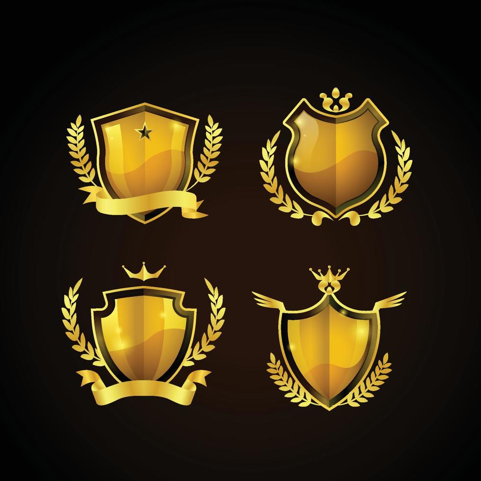 Set of Shield Logo in Gold Color 12342764 Vector Art at Vecteezy Set of Shield Logo in Gold Color 12342764 Vector Art at Vecteezy
