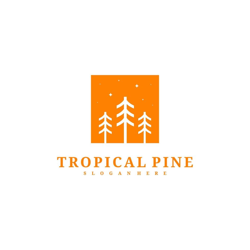 plantilla de vector de diseño de logotipo de árbol de pino, ilustración ...
