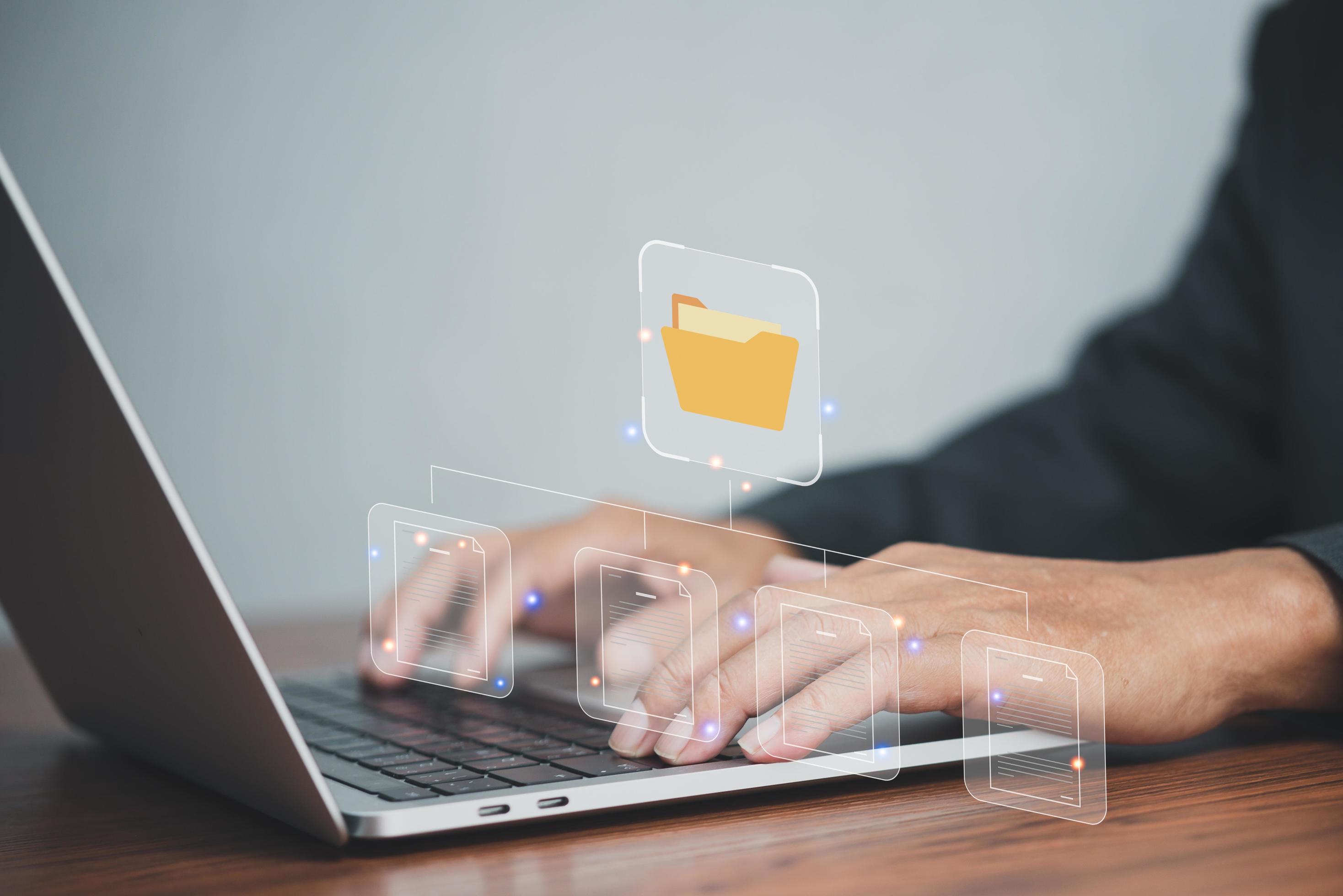 Document manage file folder online virtual business electronic computer ...