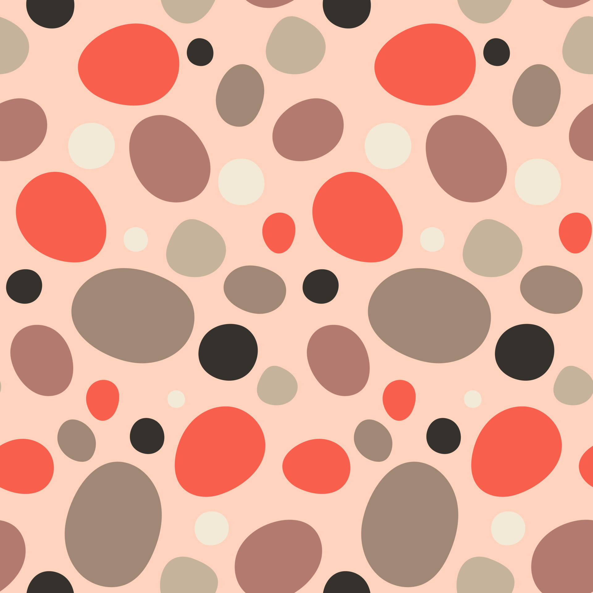 Fashionable Seamless Pattern With Abstract Shapes Hand Drawn Simple