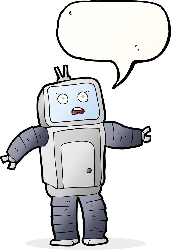 cartoon funny robot with speech bubble 12350068 Vector Art at Vecteezy