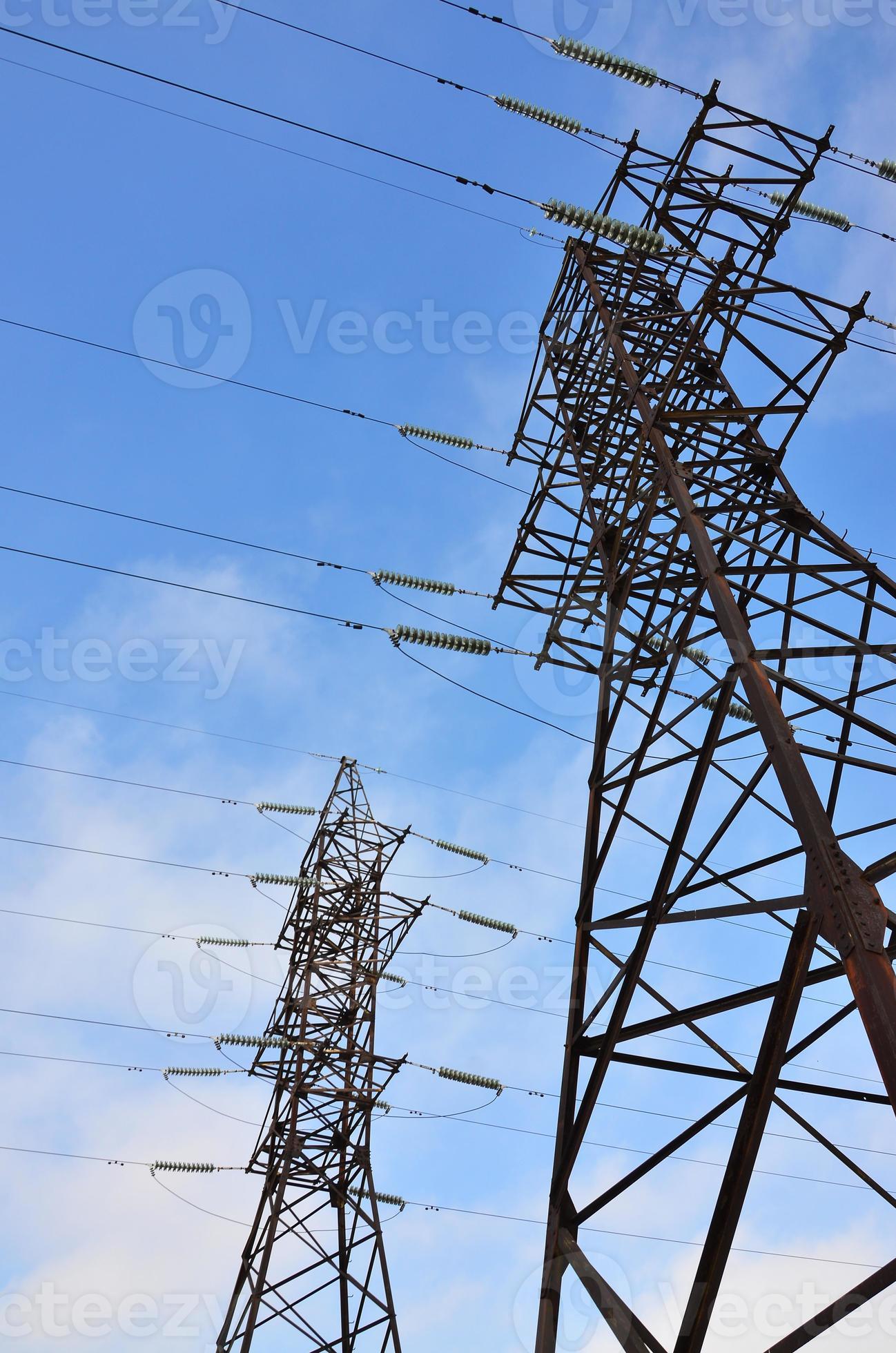 High Voltage Electric Tower. Electricity transmission pylon 12352201 Stock Photo at Vecteezy