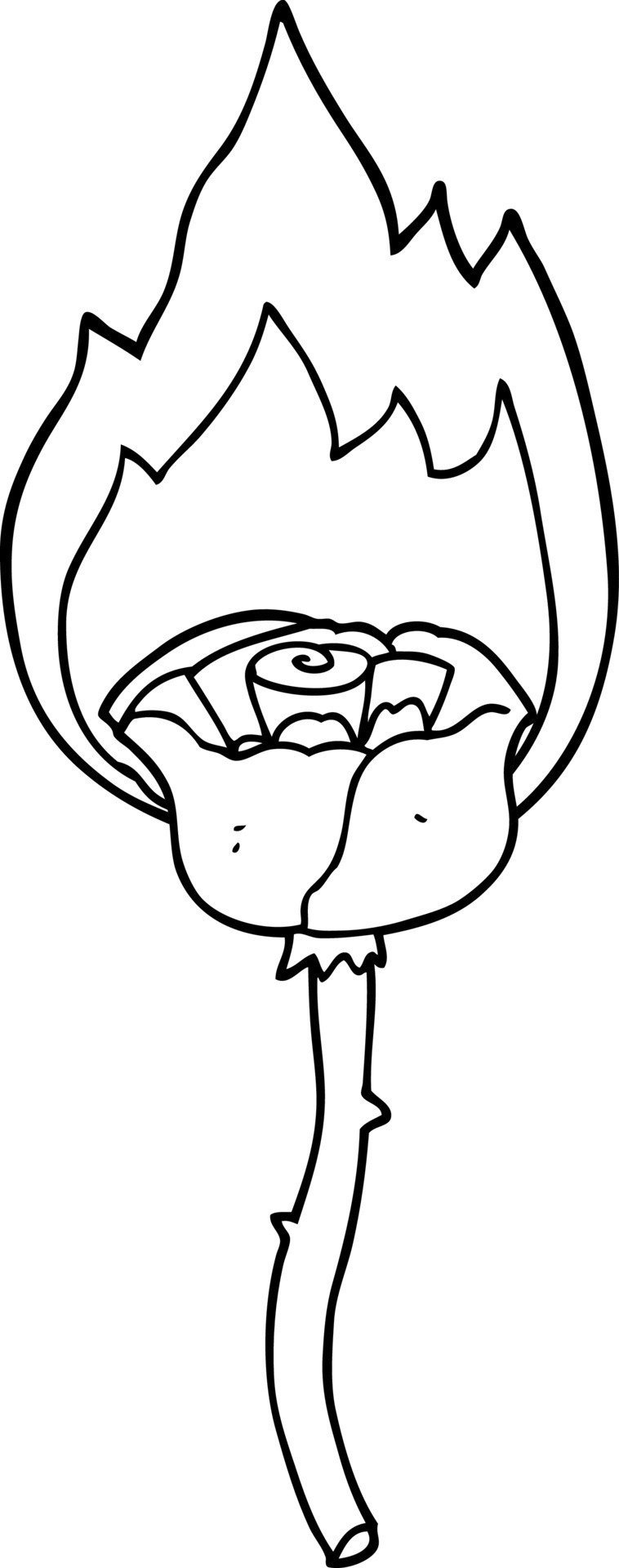Cartoon Flaming Rose 12353776 Vector Art At Vecteezy