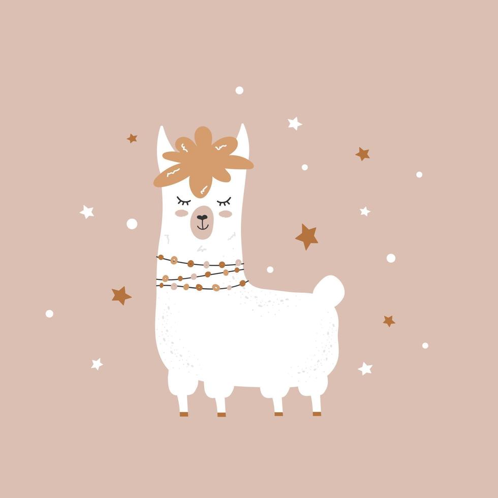 Cute cartoon llama and cactus. Set baby posters. Wall art nursery ...