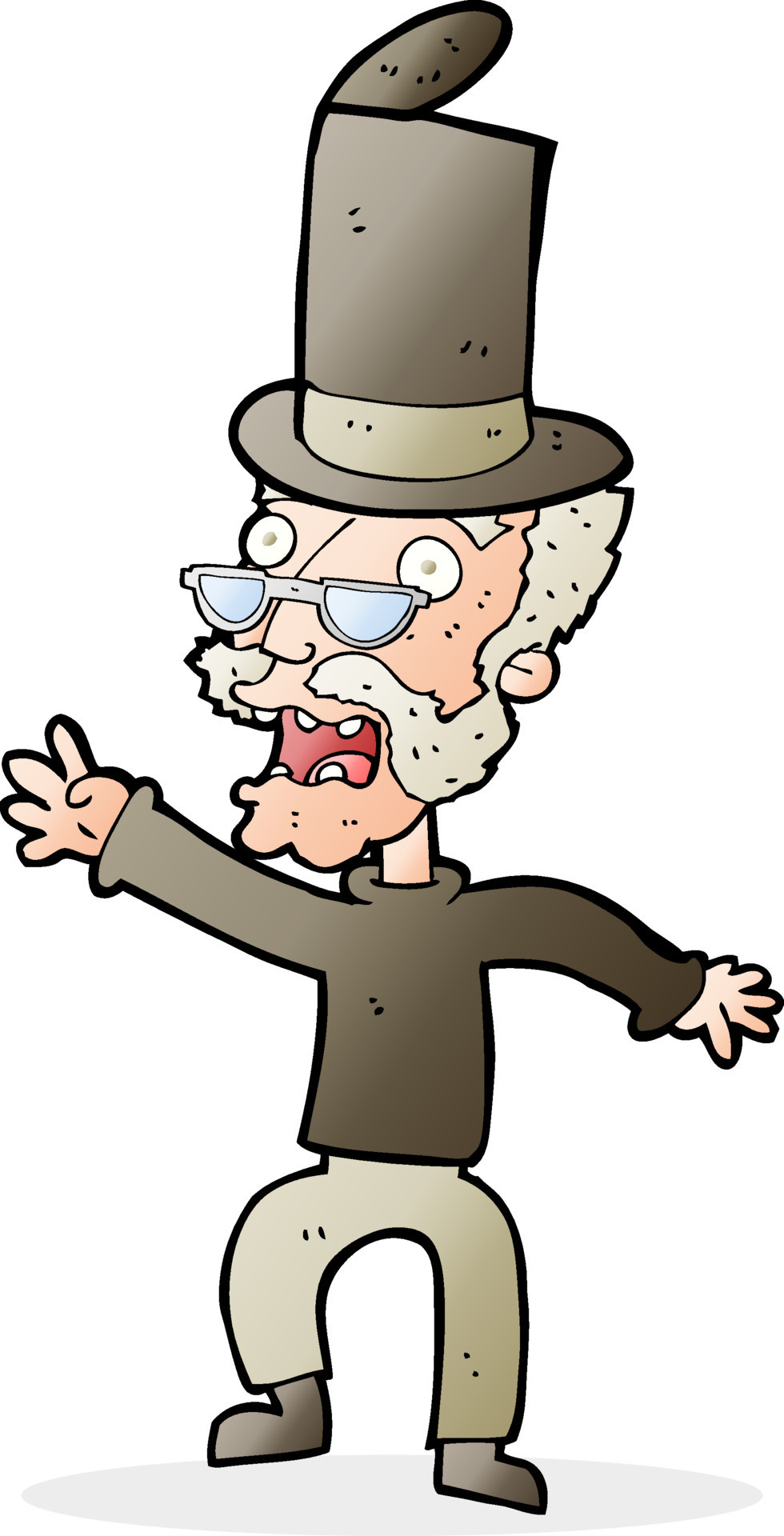 Cartoon Old Man In Top Hat 12355596 Vector Art At Vecteezy