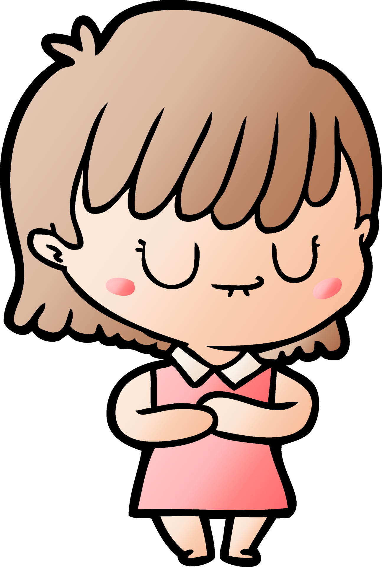 Vector girl in cartoon style 12355809 Vector Art at Vecteezy