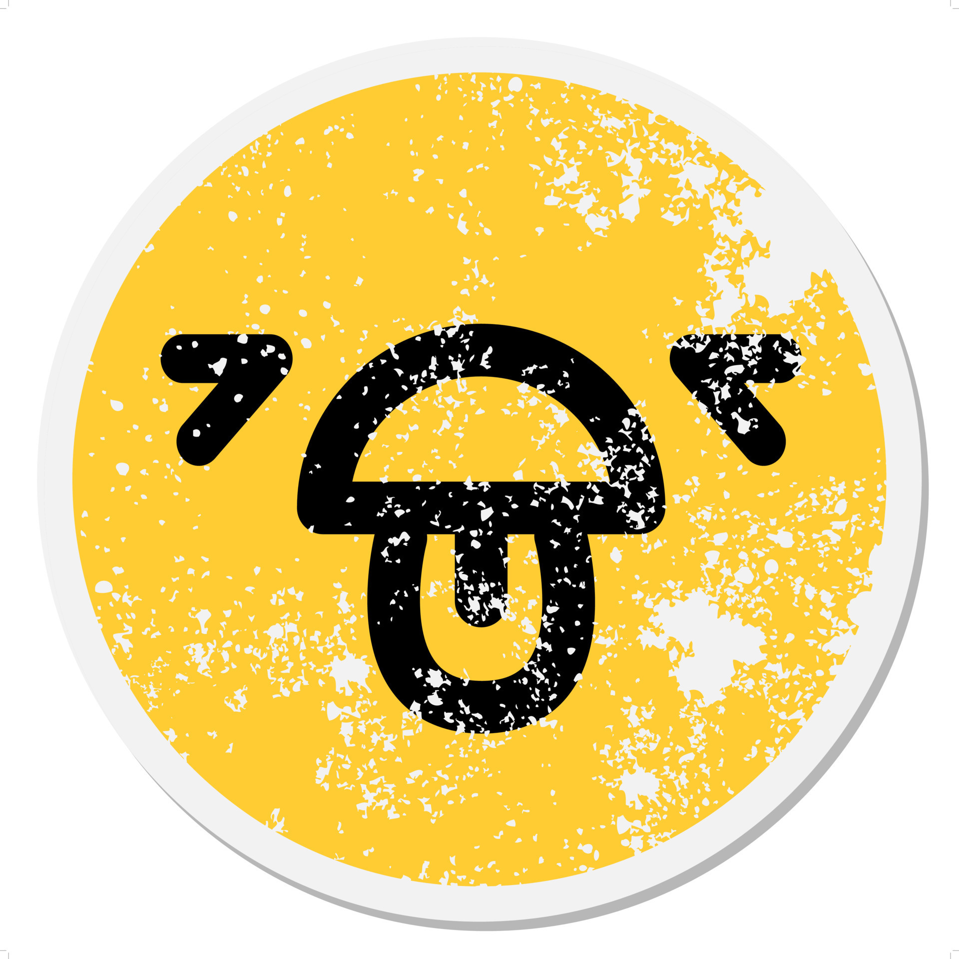 Grossed Out Face Circular Sticker 12356546 Vector Art At Vecteezy