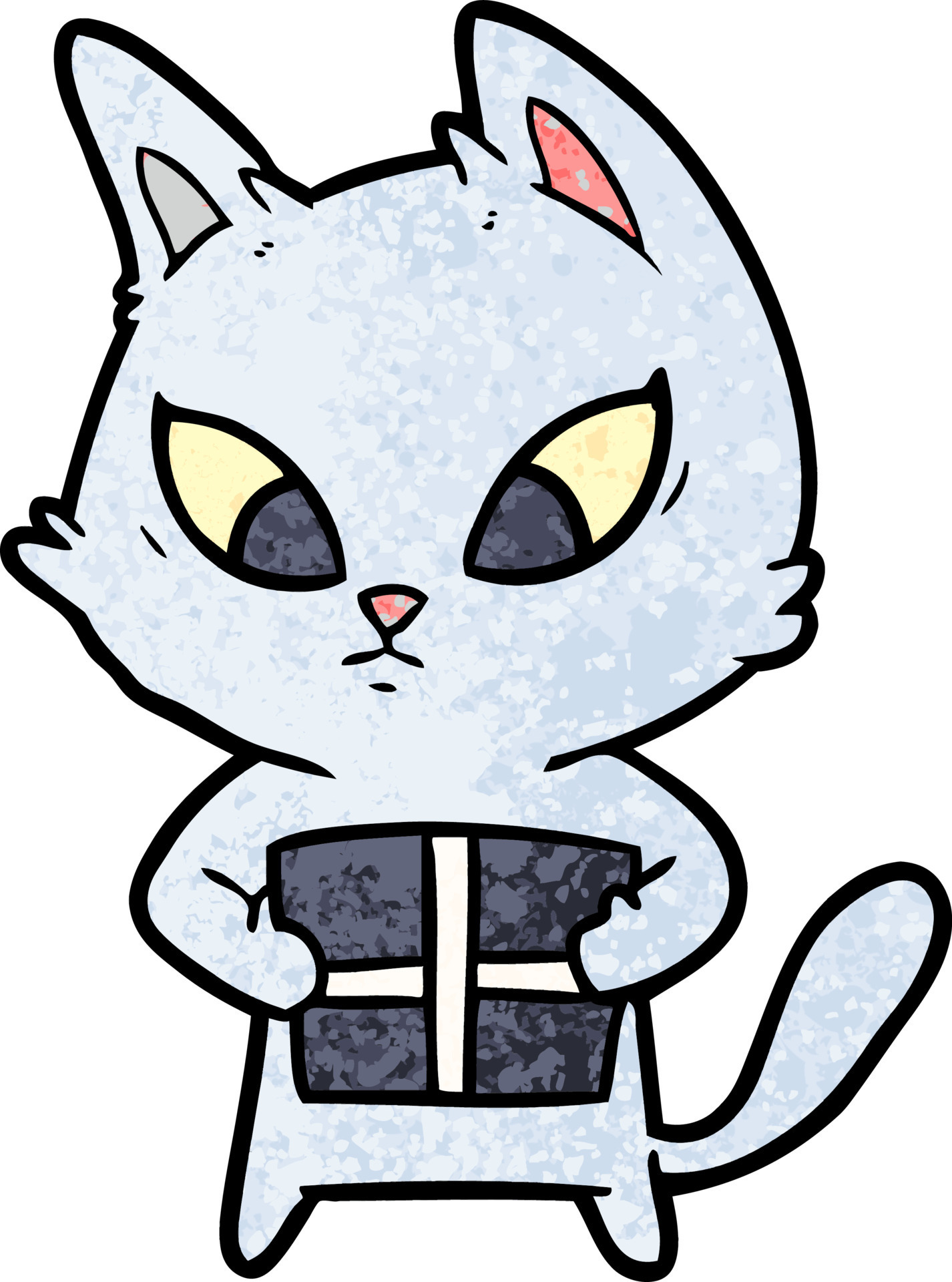 confused cartoon cat with gift 12357306 Vector Art at Vecteezy