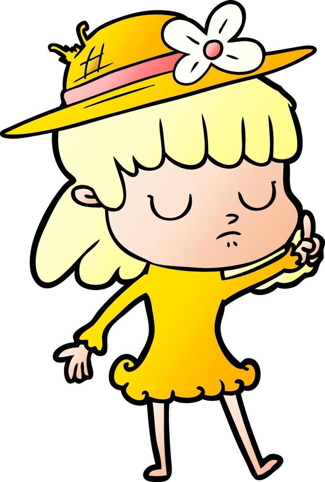 cartoon indifferent woman 12359449 Vector Art at Vecteezy