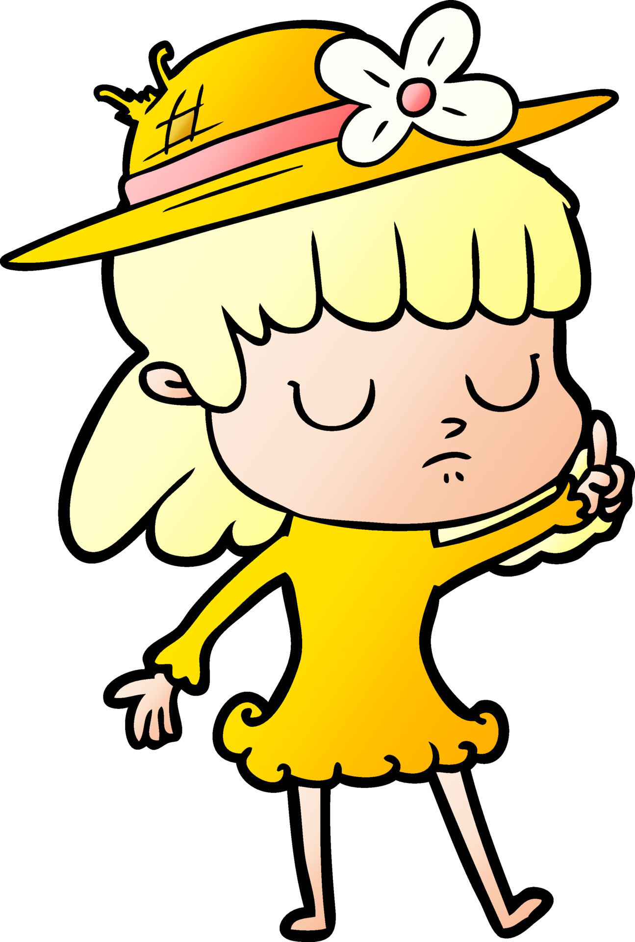 cartoon indifferent woman 12359449 Vector Art at Vecteezy