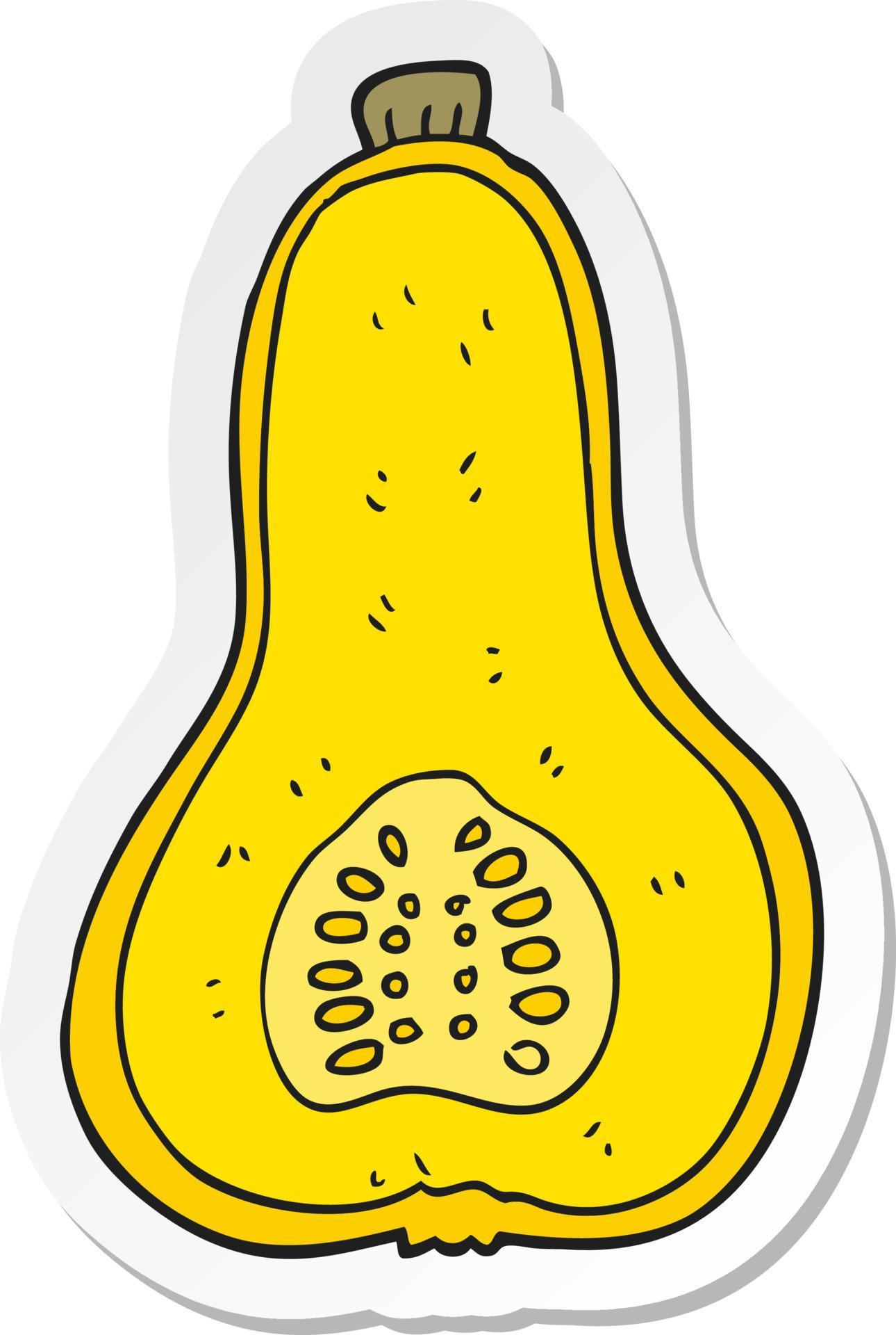 Sticker Of A Cartoon Butternut Squash 12360736 Vector Art At Vecteezy