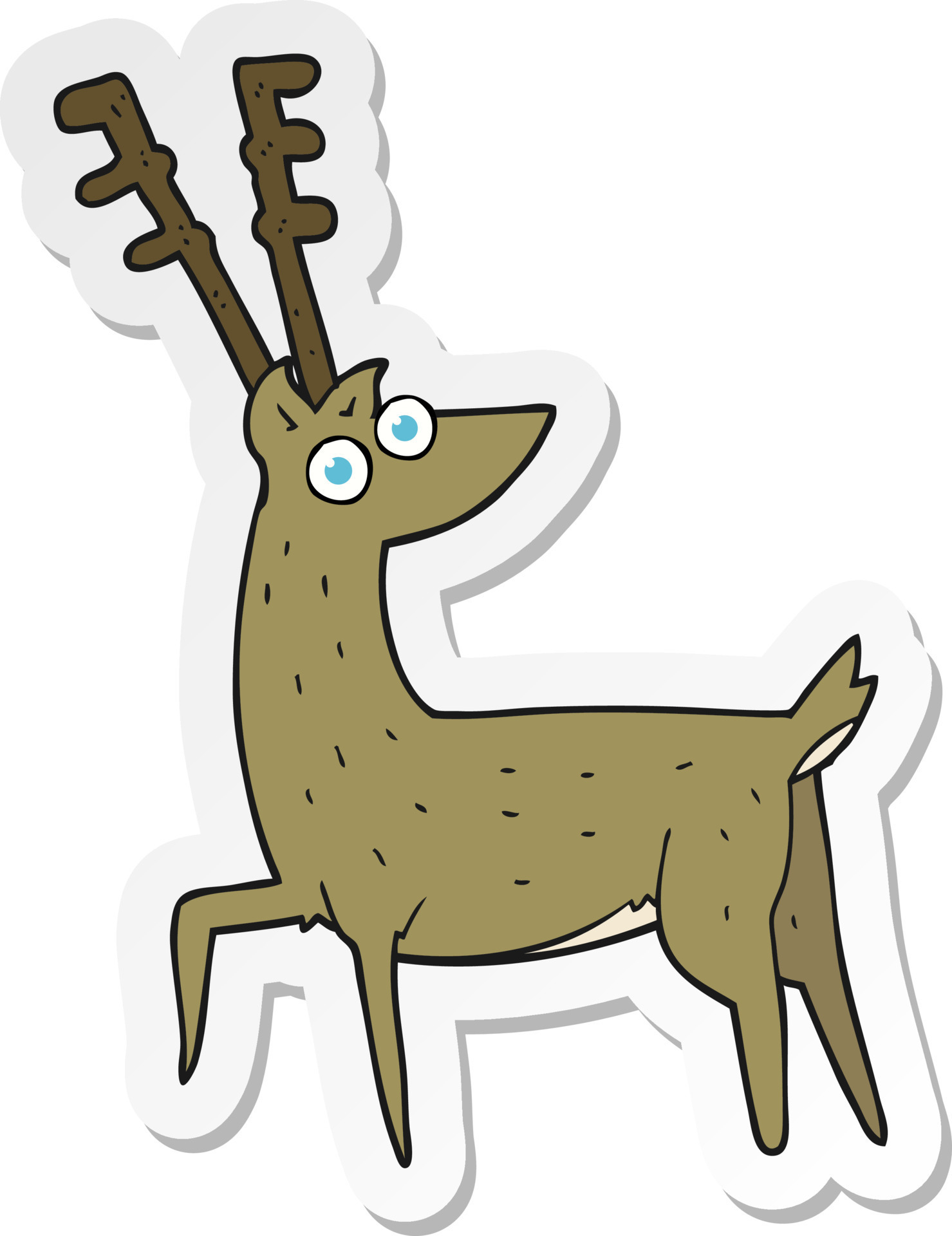 Sticker Of A Cartoon Stag 12361790 Vector Art At Vecteezy