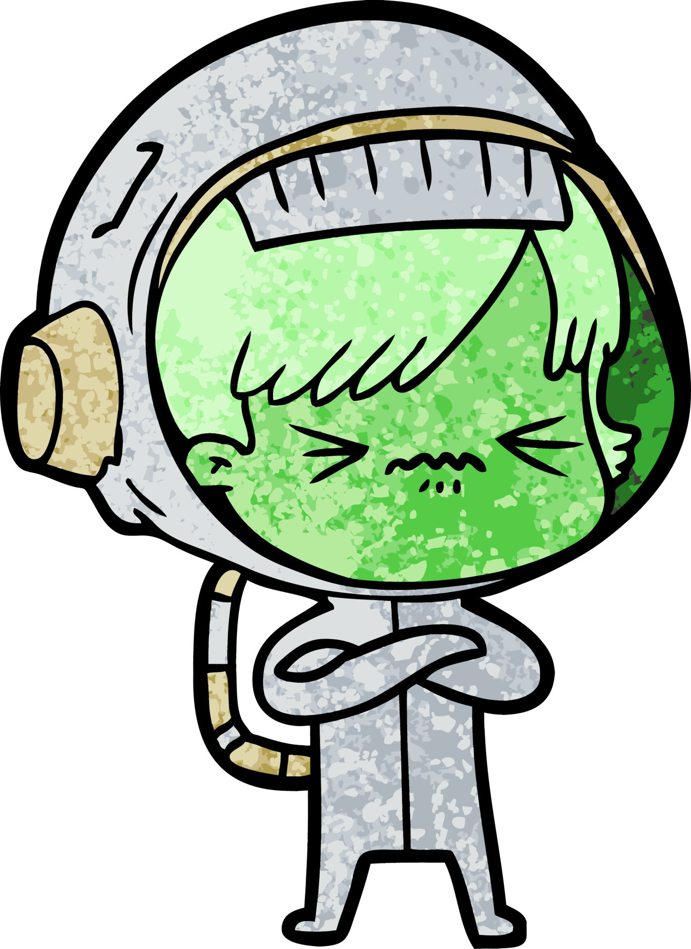 Angry Cartoon Space Girl 12366849 Vector Art At Vecteezy