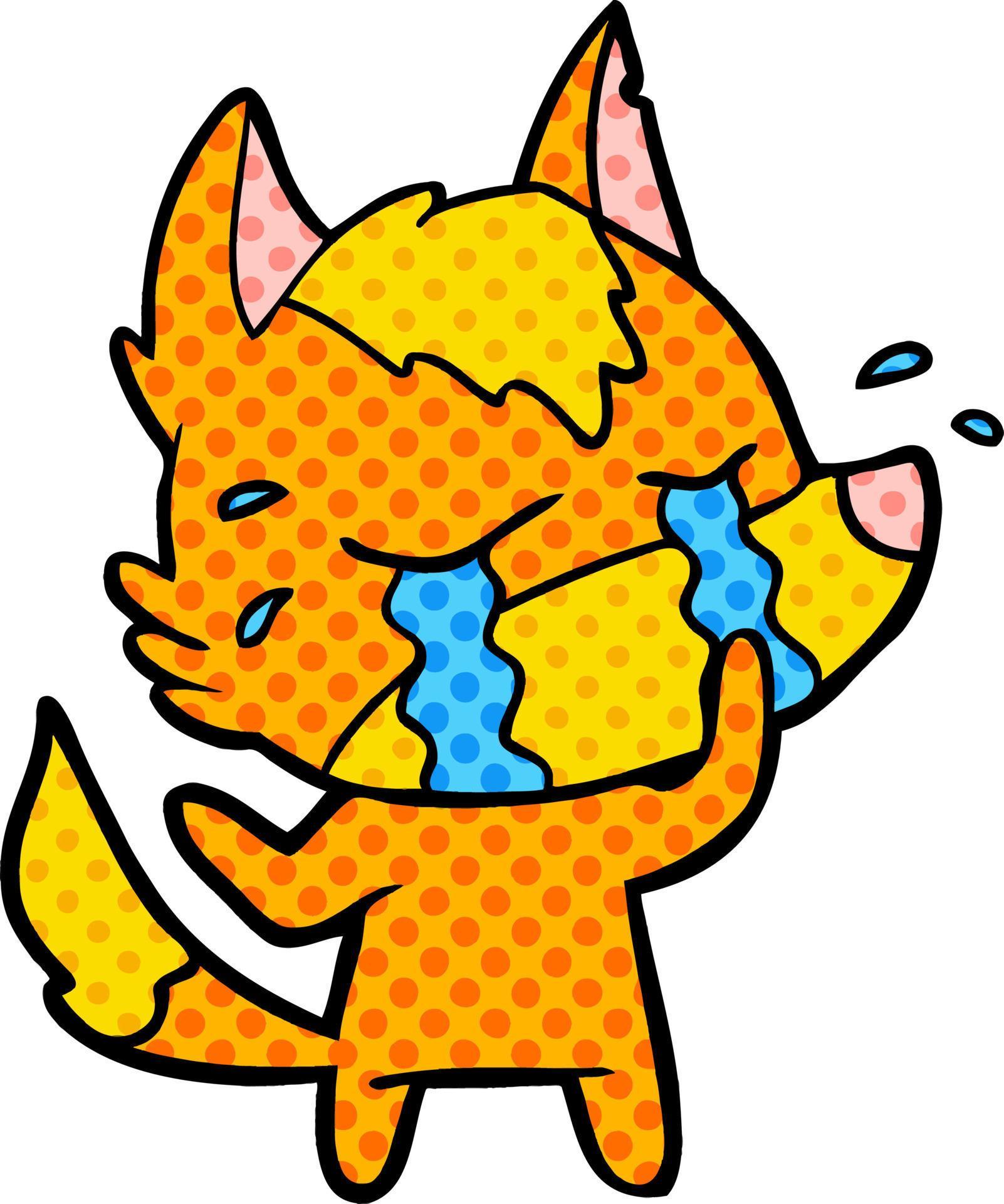 Sad Little Fox Cartoon Character 12367911 Vector Art At Vecteezy