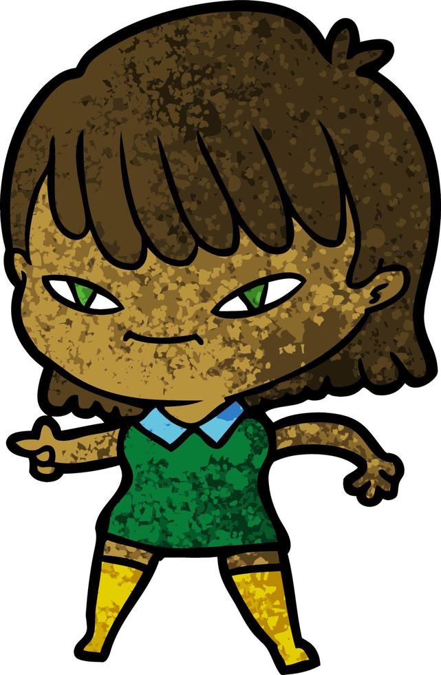 cartoon pointing woman 12369228 Vector Art at Vecteezy