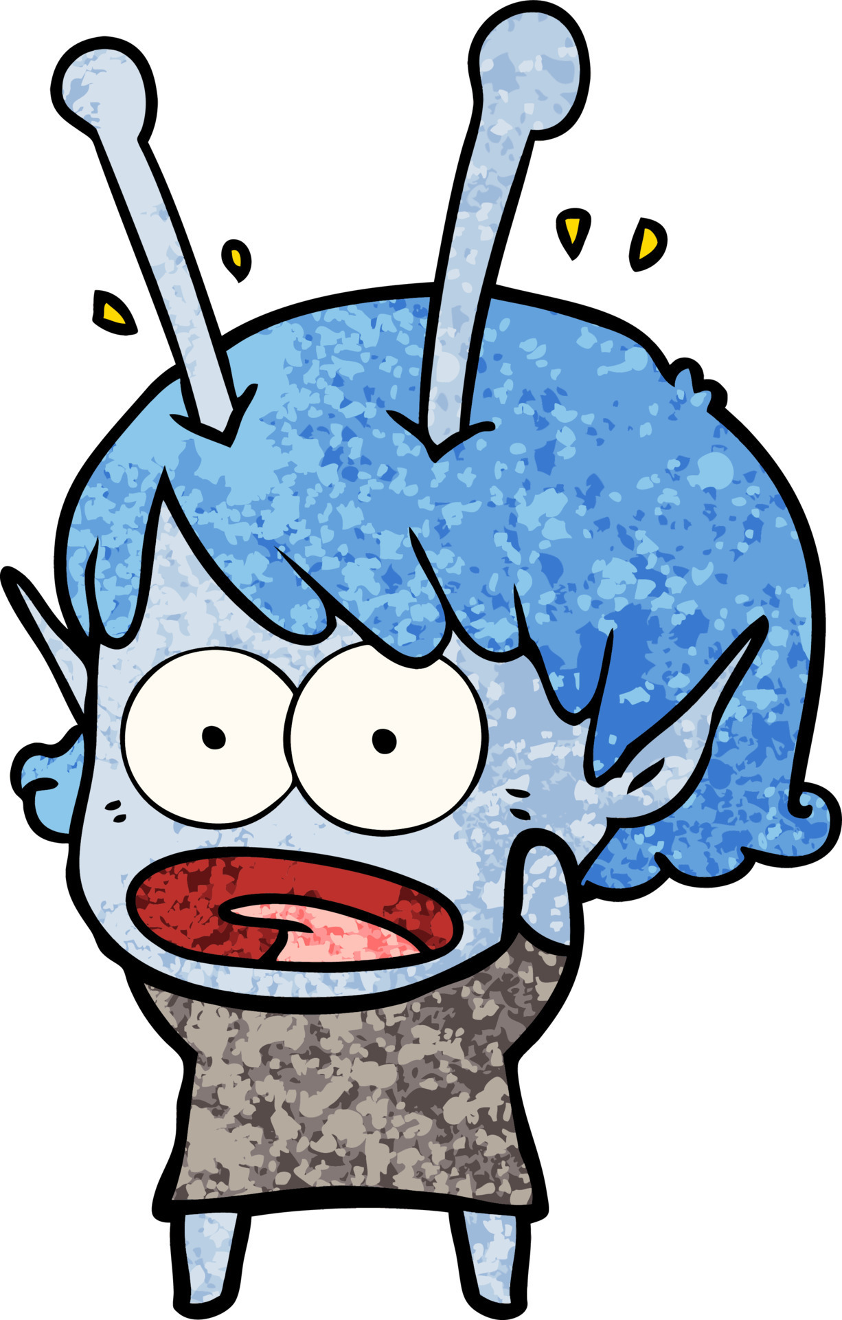 Cartoon Shocked Alien Girl 12370484 Vector Art At Vecteezy