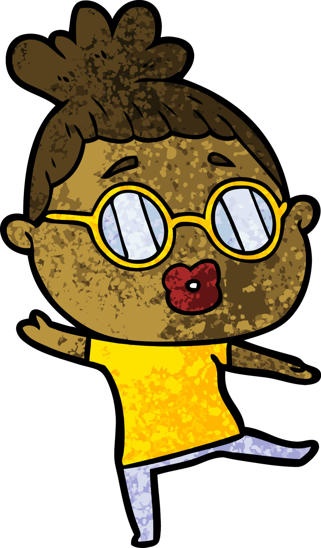 cartoon woman dancing wearing spectacles 12370798 Vector Art at Vecteezy