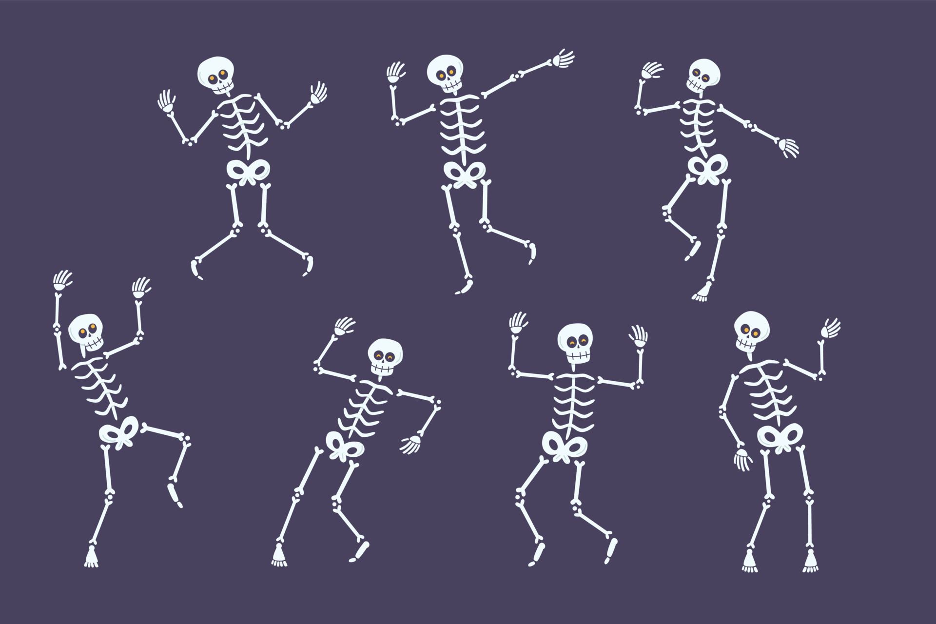 Happy Dancing Skeleton Vector Set 12371597 Vector Art At Vecteezy