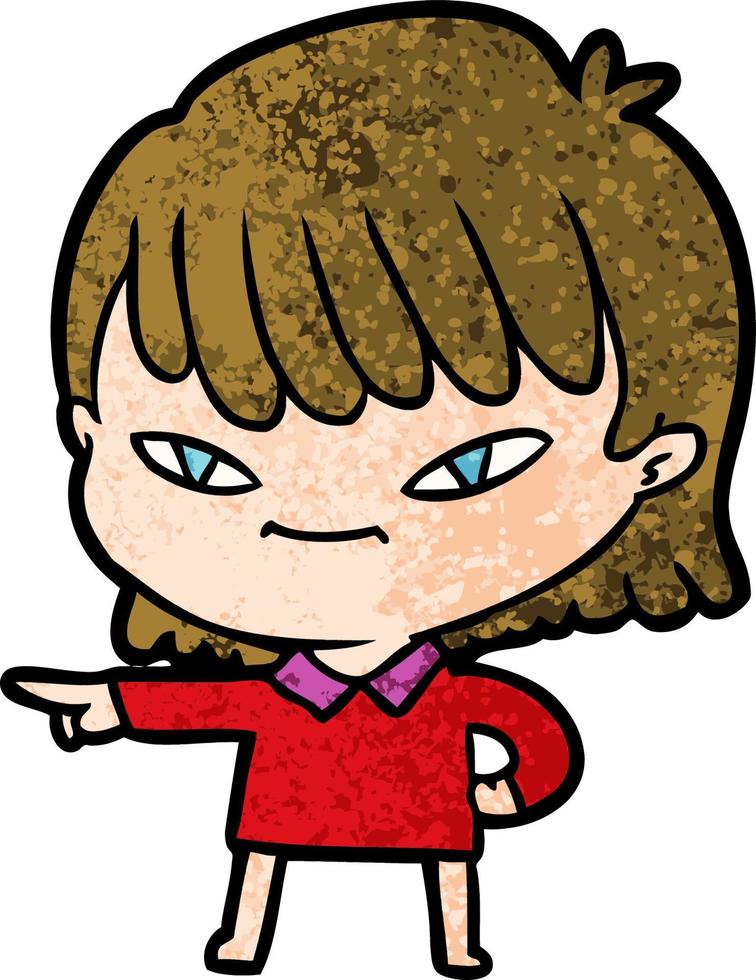 cartoon pointing woman 12373529 Vector Art at Vecteezy