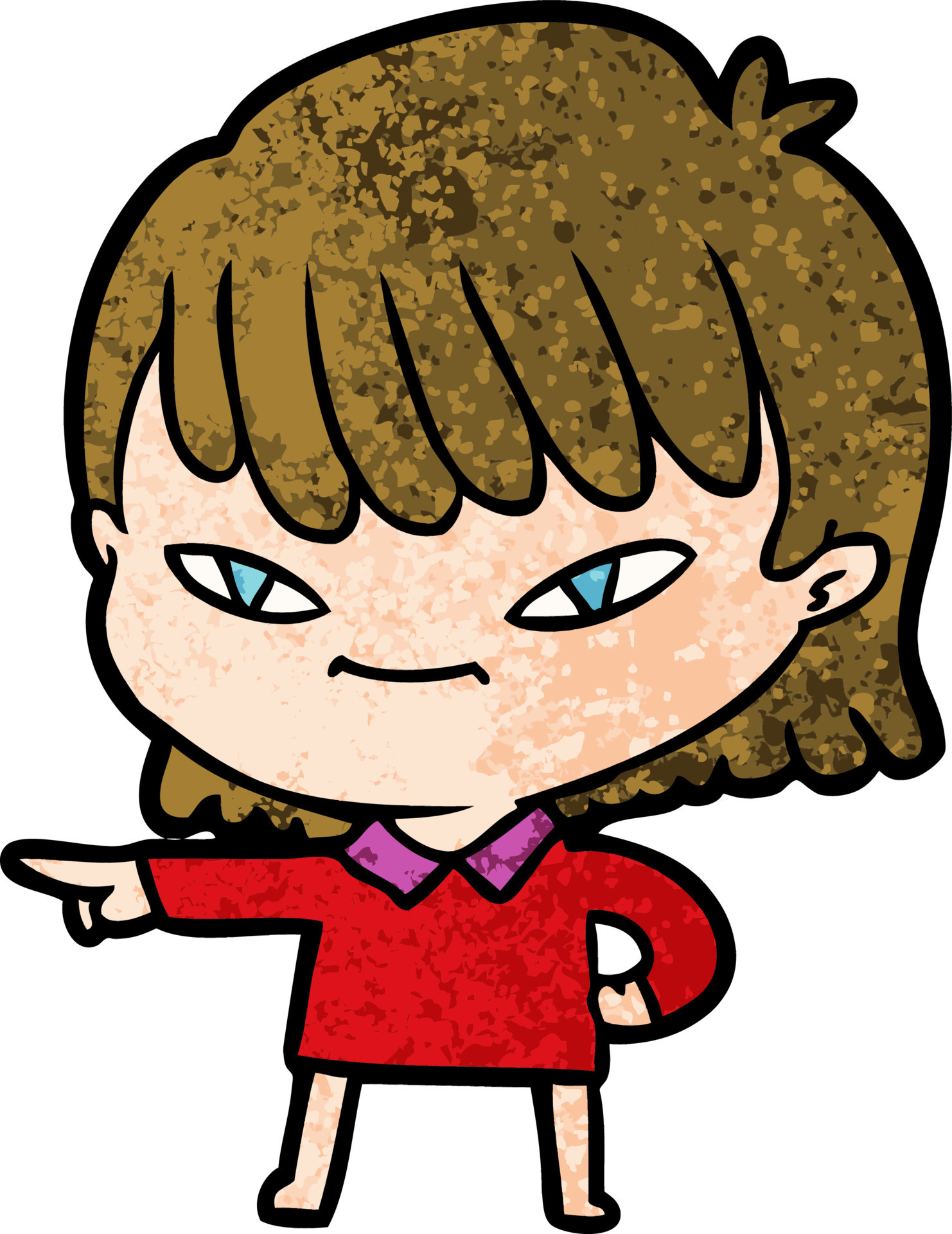 cartoon pointing woman 12373529 Vector Art at Vecteezy