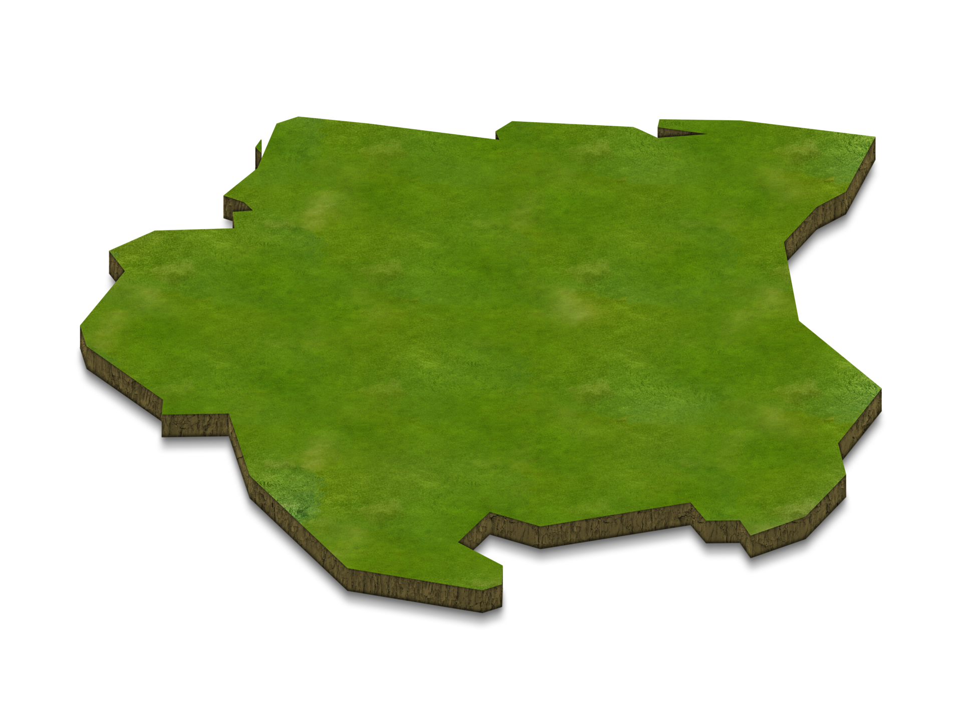3D map illustration of Suriname 12375226 PNG