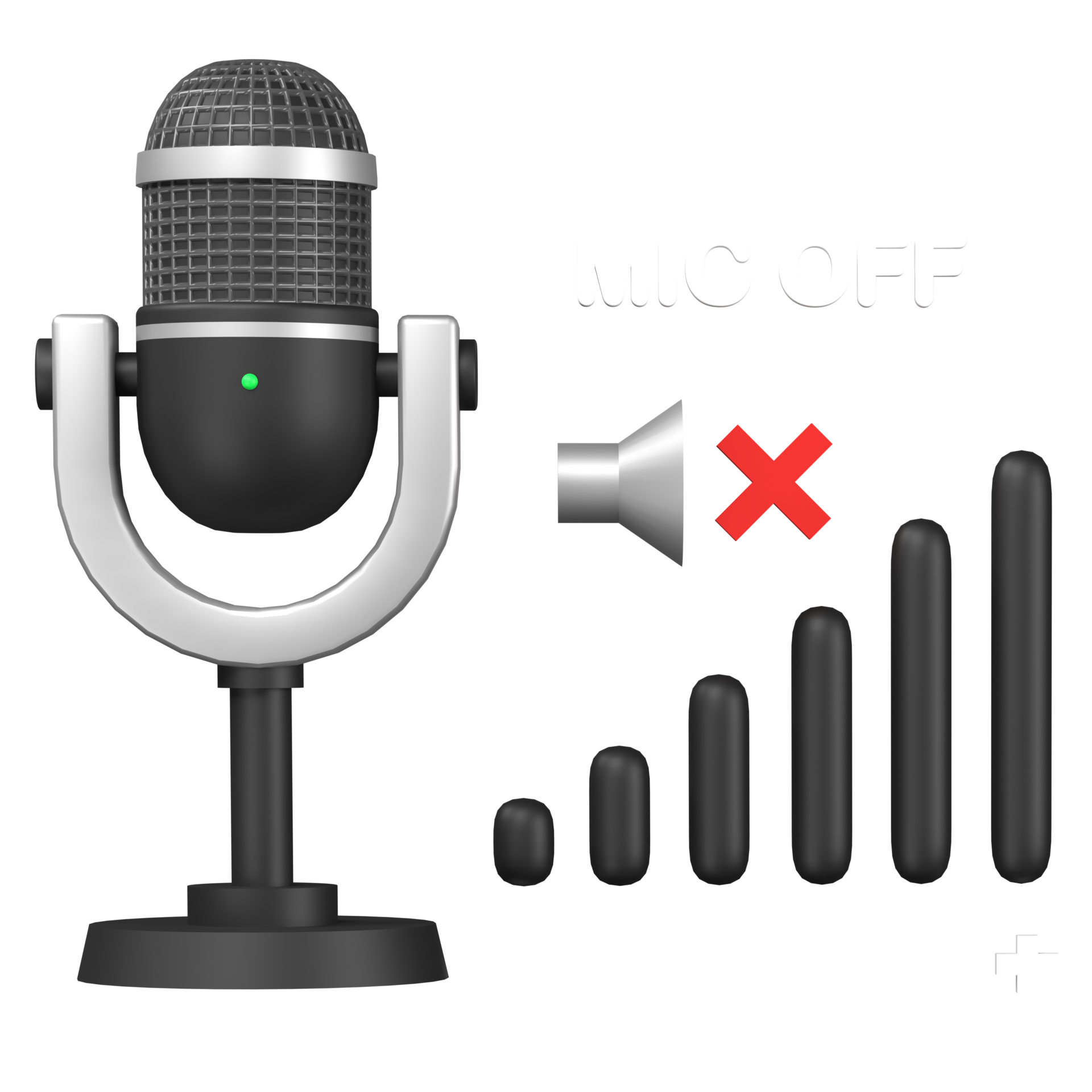3D Rendering of Mic Off Icon Illustration, Broadcasting Concept. 12375239 PNG