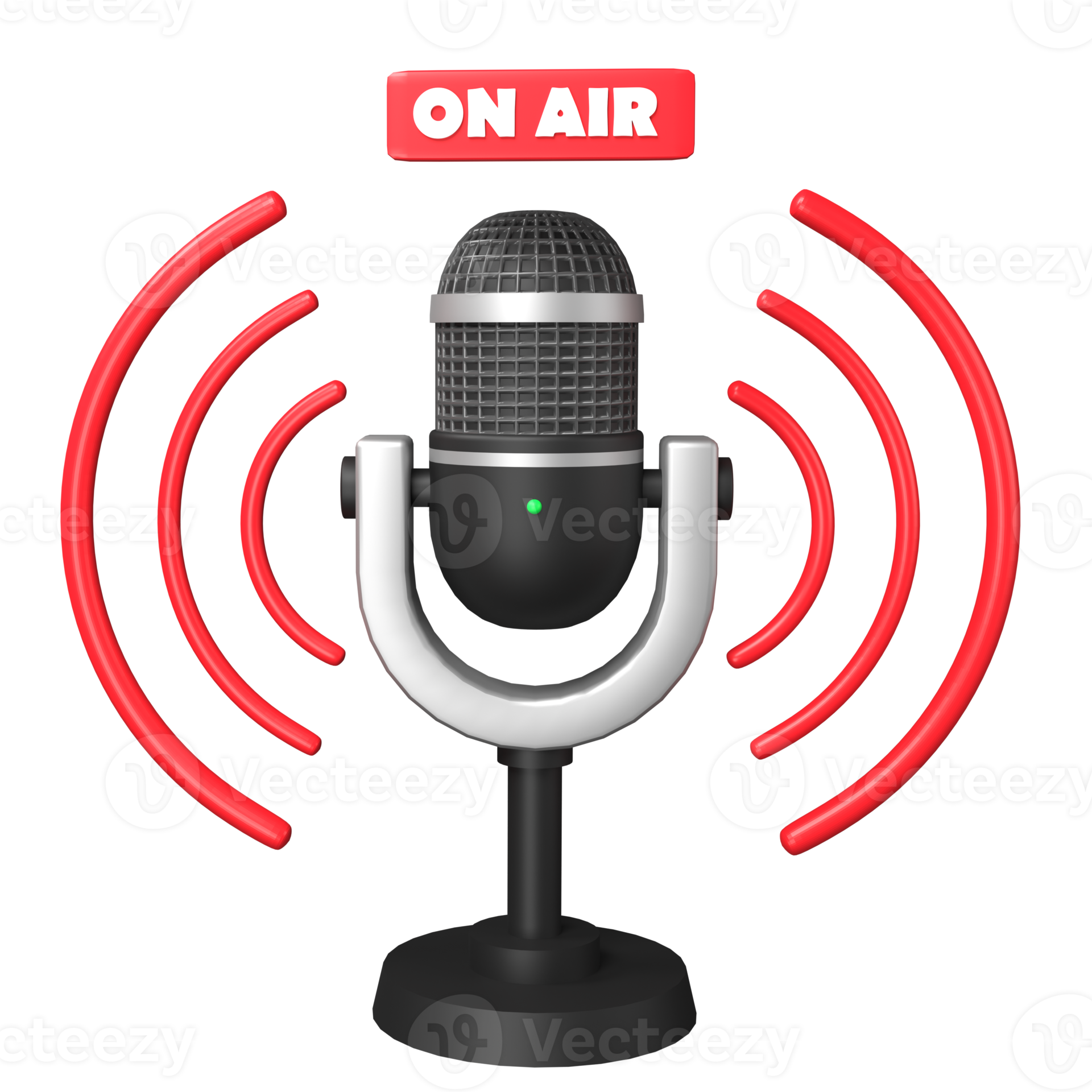 3D Rendering of On Air Podcast Illustration, Broadcasting Concept. 12375244 PNG