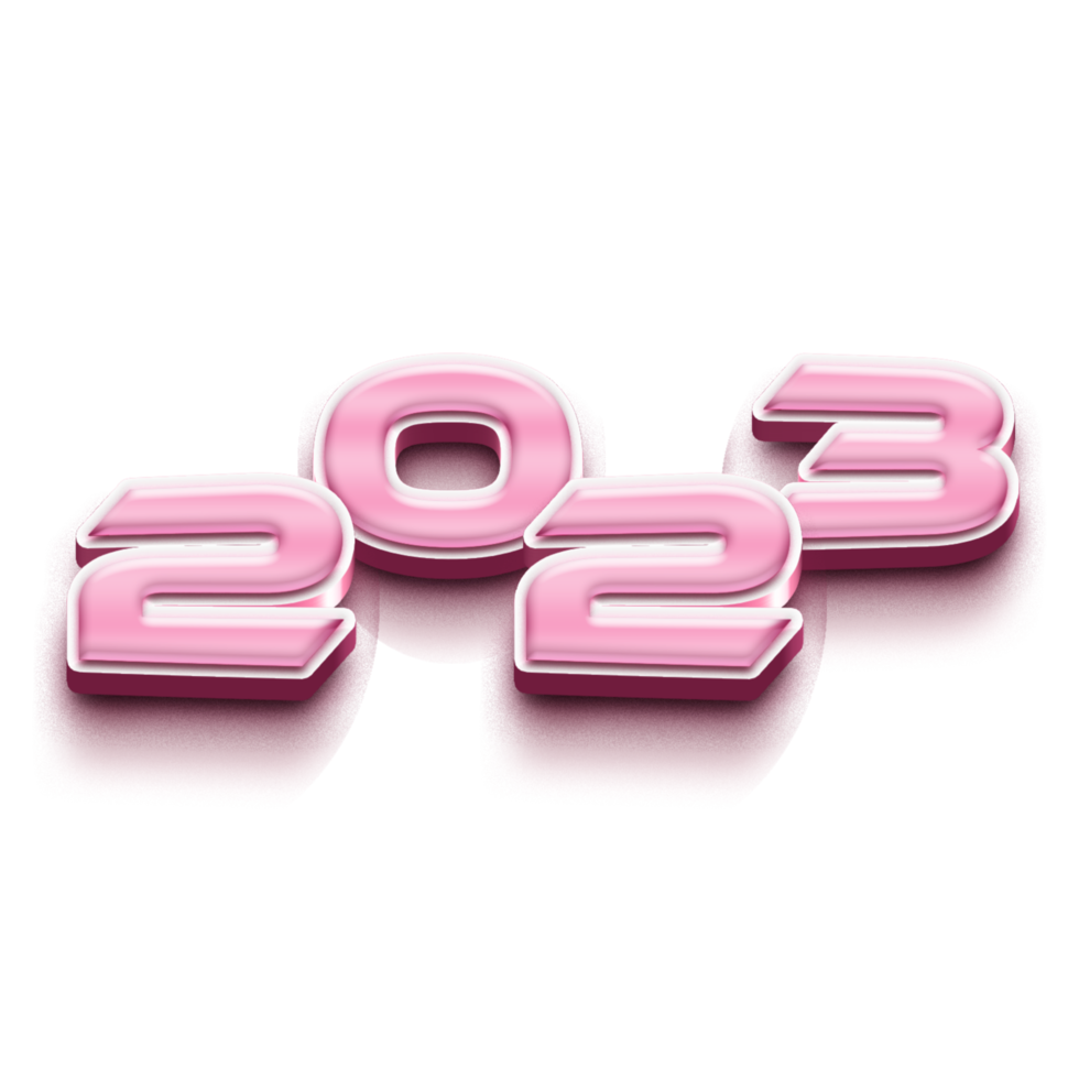Pink 3d Text Effect Happy New Year 2023 12375813 Png