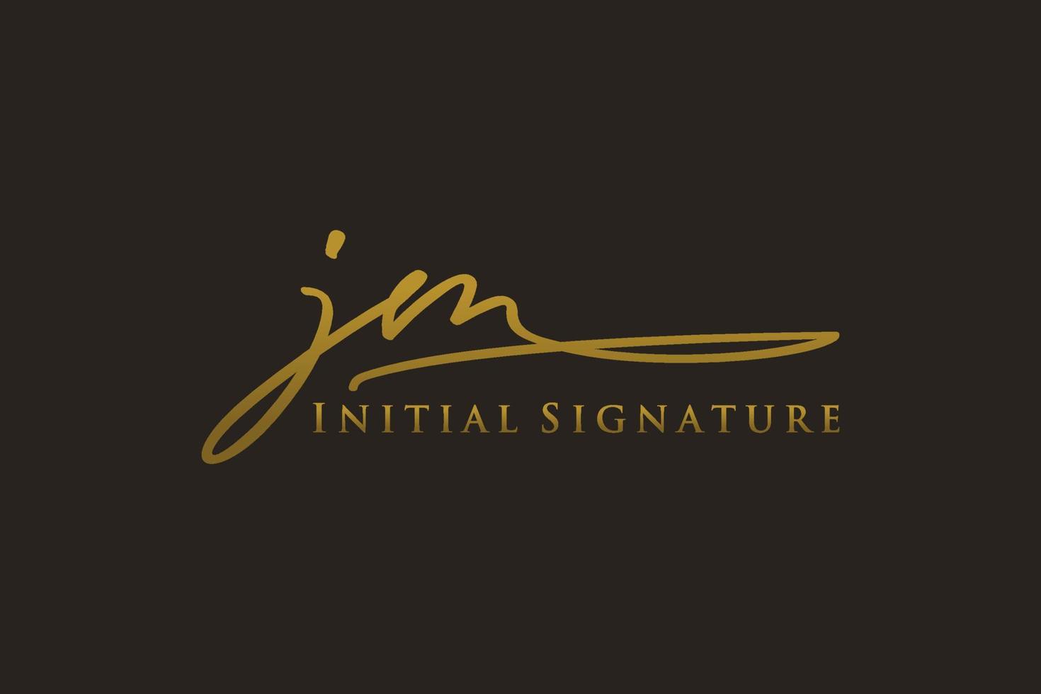 Initial Jm Letter Signature Logo Template Elegant Design Logo Hand Drawn Calligraphy Lettering