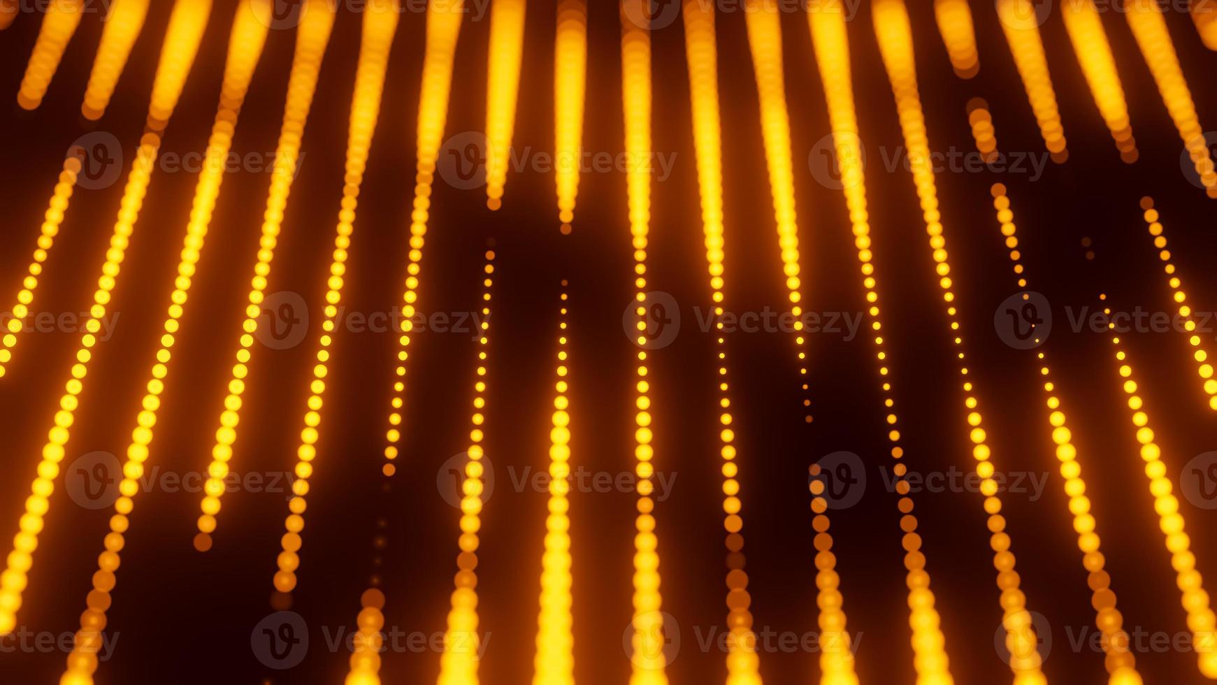 Abstract Orange Lights Bokeh Equalizer Bar Effect Technology Particles Surface Grid 3d Model