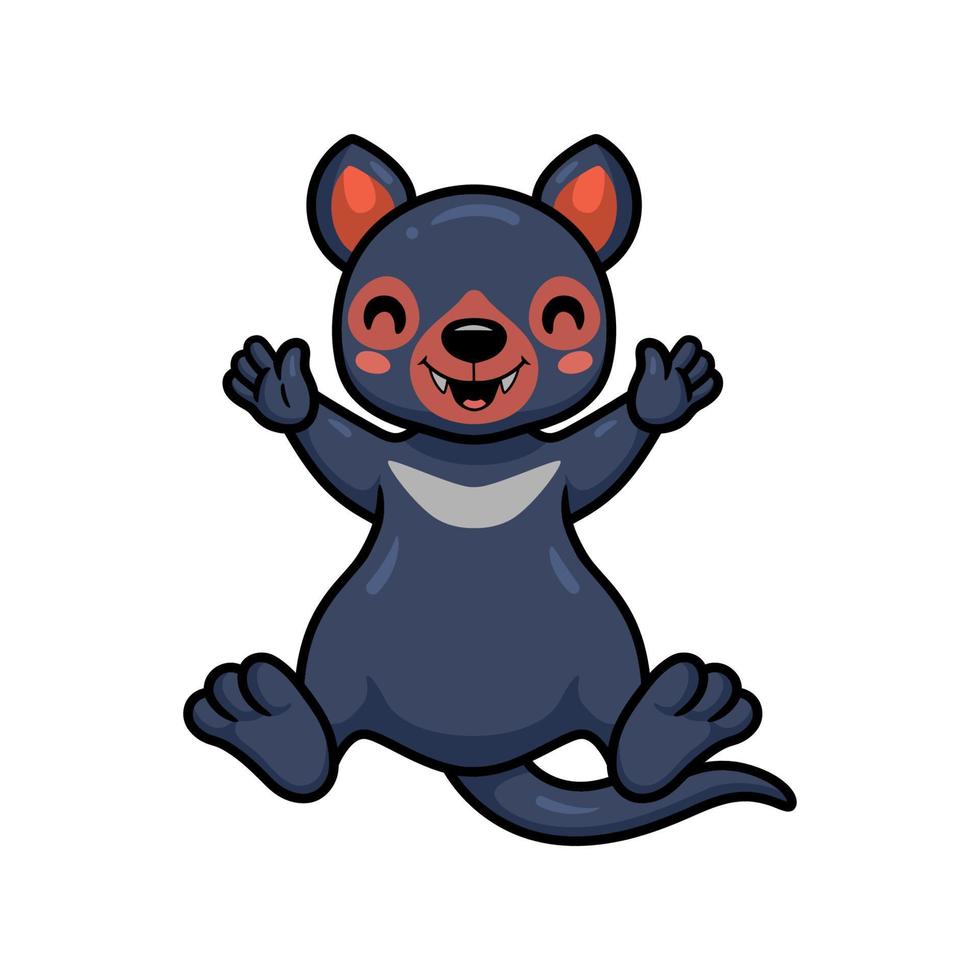Cute Little Tasmanian Devil Cartoon Sitting 12378379 Vector Art At Vecteezy