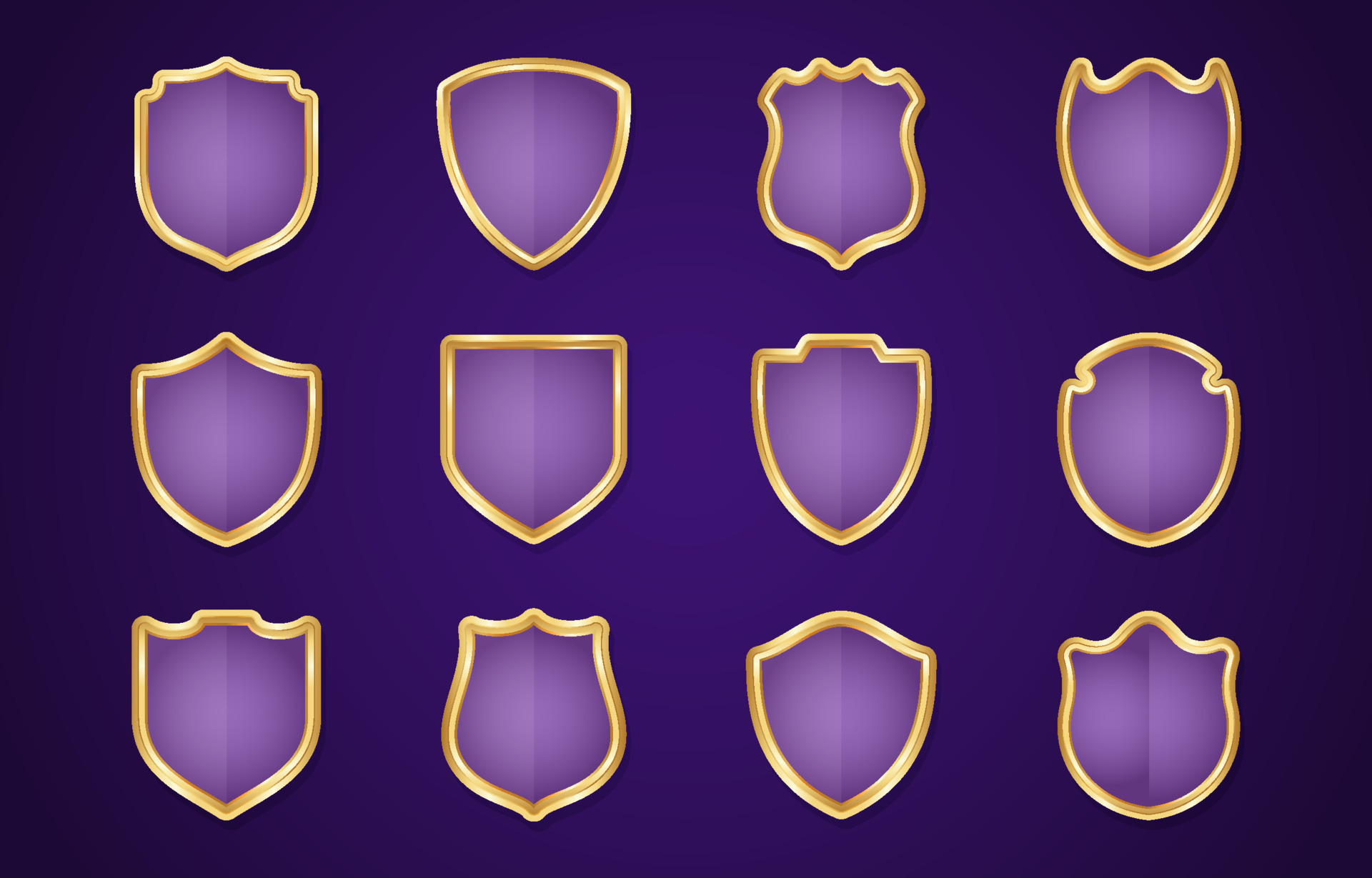 Shield Icon Set 12380539 Vector Art At Vecteezy