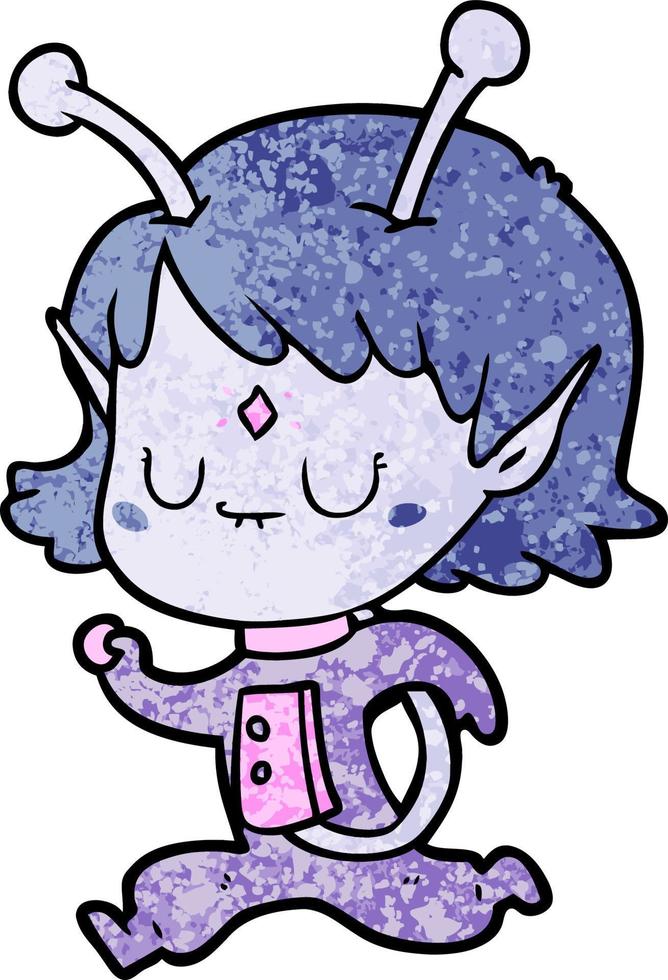 Cartoon Alien Girl 12381147 Vector Art At Vecteezy