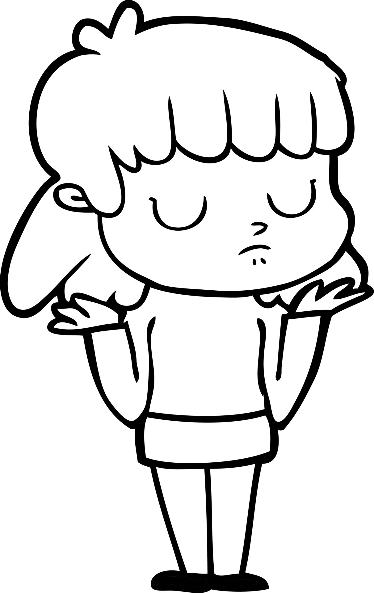 cartoon indifferent woman 12383201 Vector Art at Vecteezy