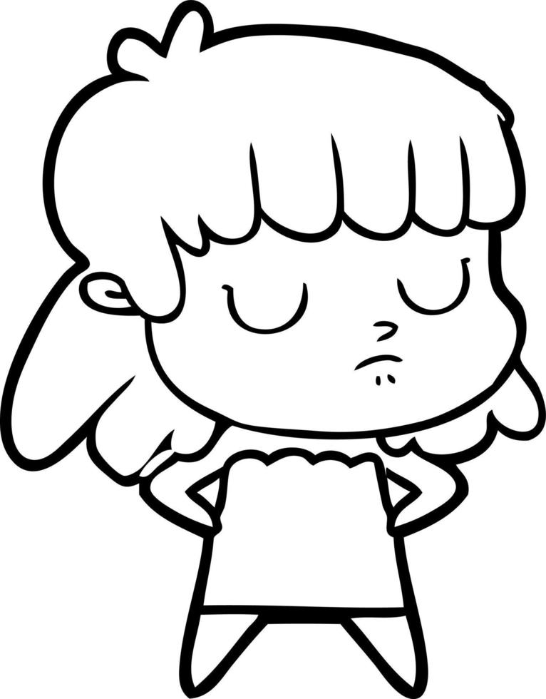 cartoon indifferent woman 12384694 Vector Art at Vecteezy