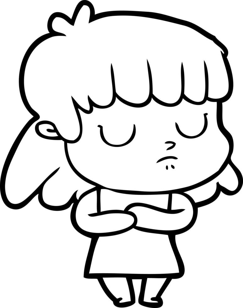 cartoon indifferent woman 12384775 Vector Art at Vecteezy