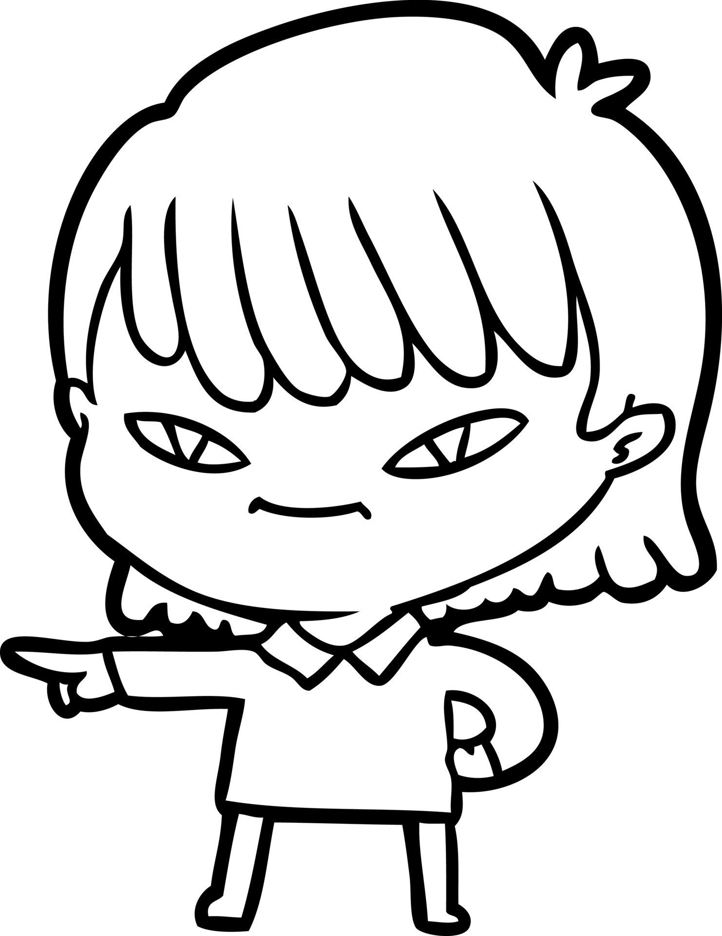 cartoon pointing woman 12385063 Vector Art at Vecteezy