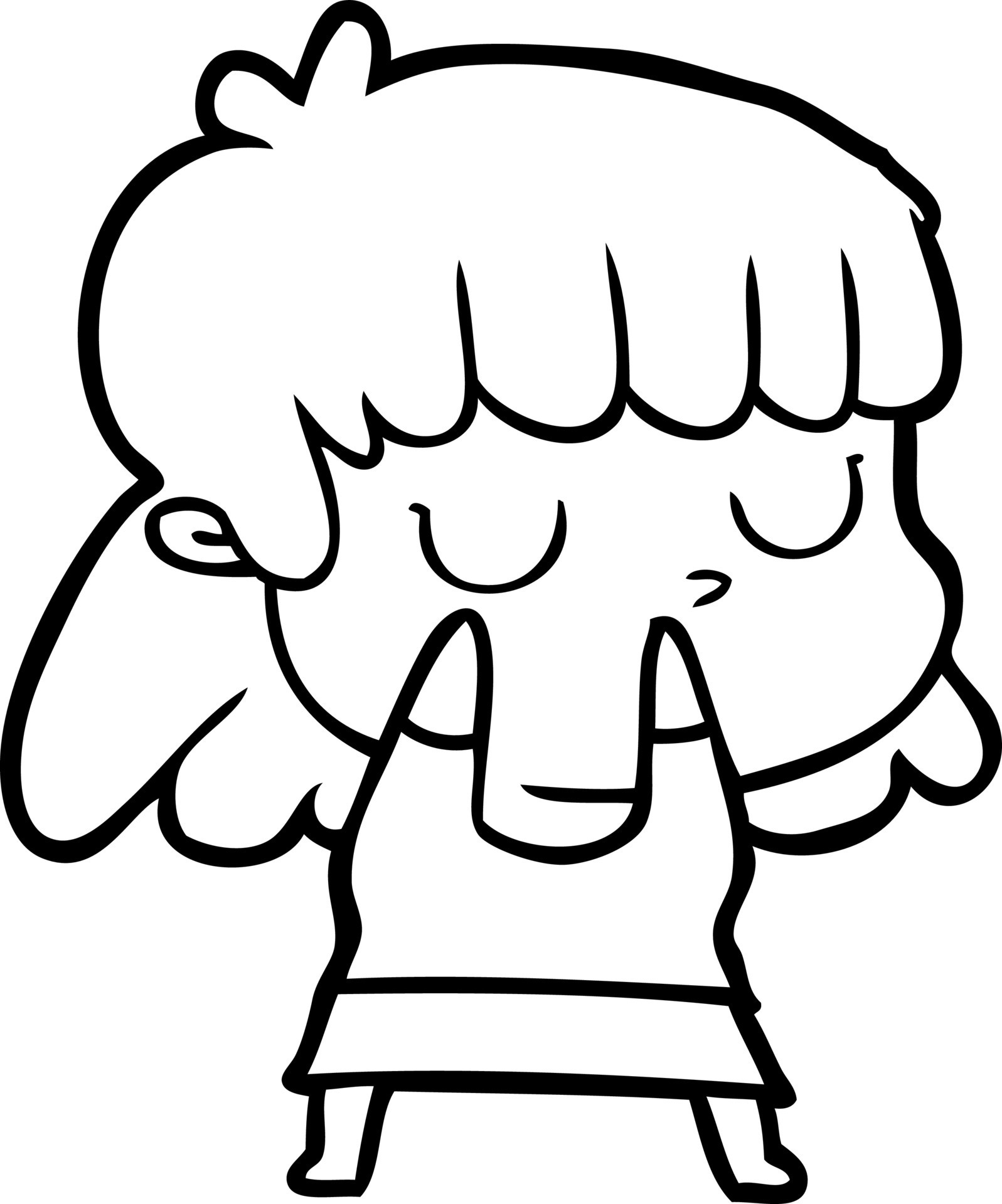 cartoon indifferent woman 12385640 Vector Art at Vecteezy