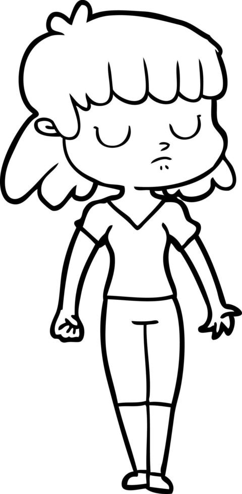 cartoon indifferent woman 12386231 Vector Art at Vecteezy