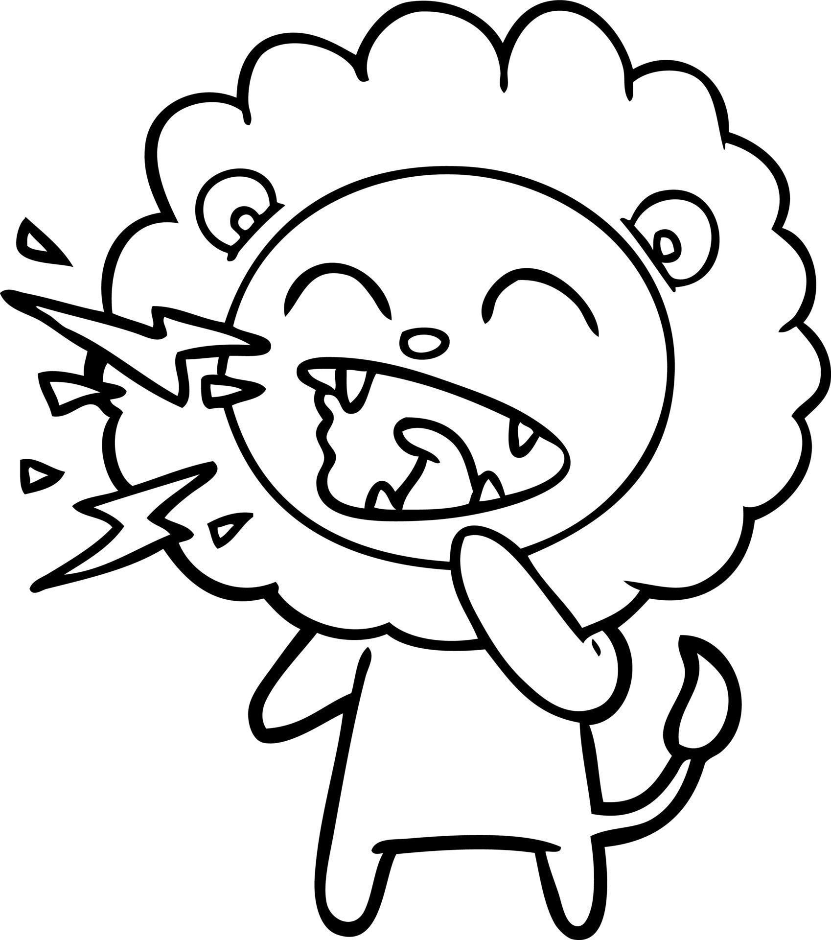 Cartoon Roaring Lion 12386694 Vector Art At Vecteezy