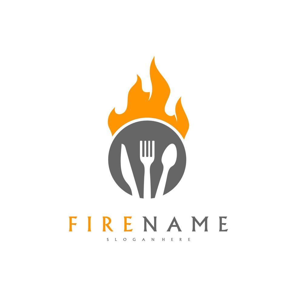 plantilla de logotipo de comida de fuego, vector de concepto de diseños ... plantilla de logotipo de comida de fuego, vector de concepto de diseños ...