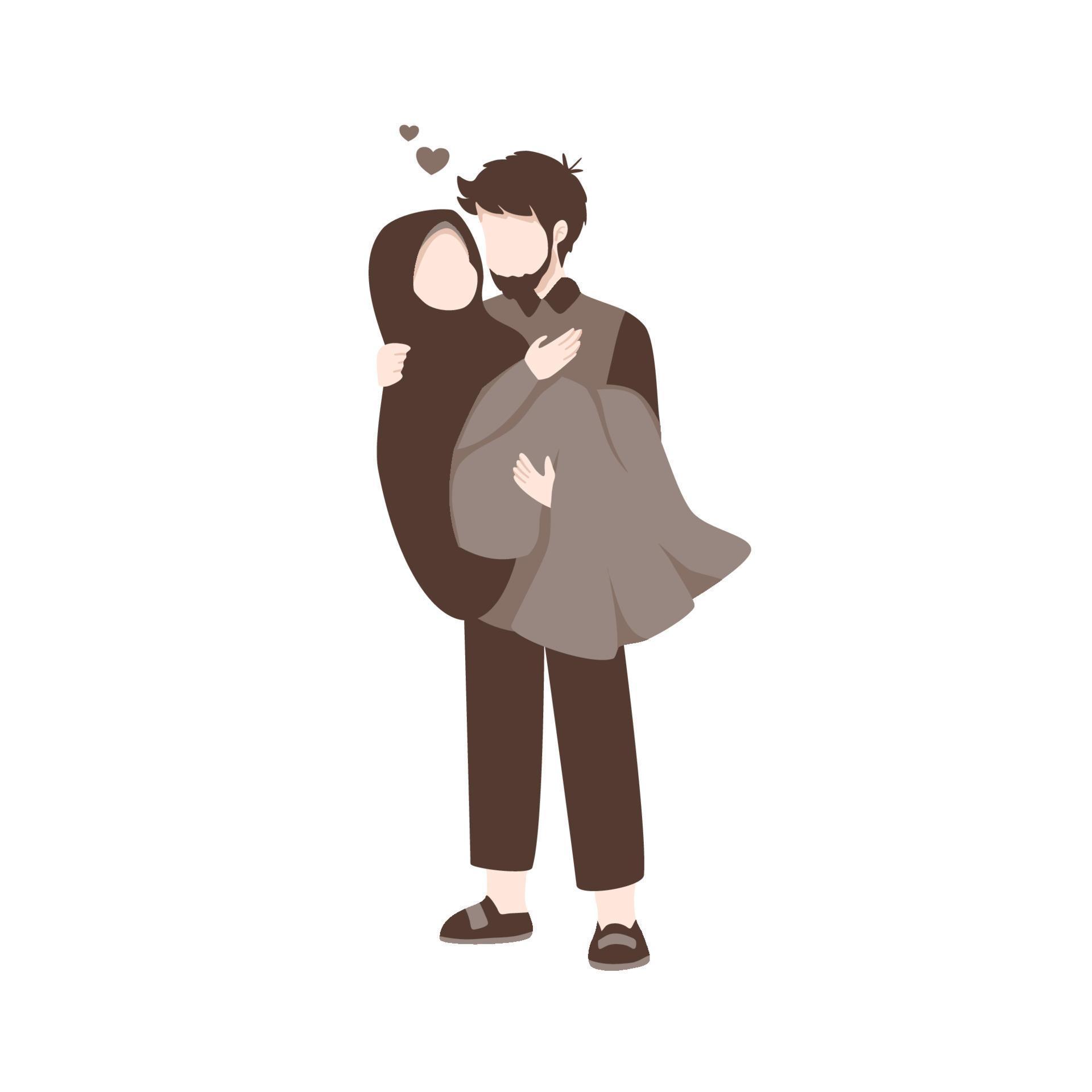 Romantic muslim couple illustration 12387639 Vector Art at Vecteezy