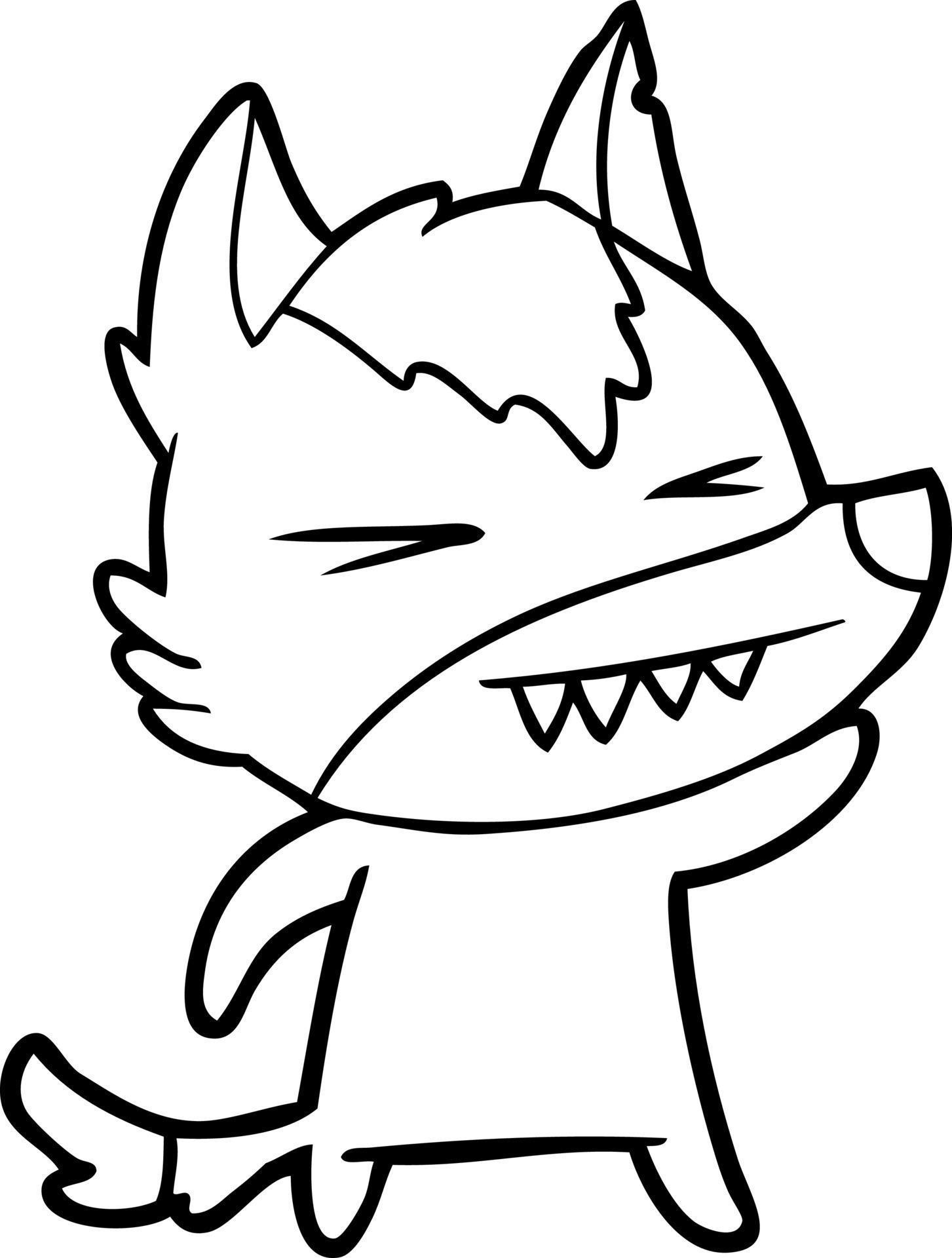 Angry Wolf Cartoon 12388134 Vector Art At Vecteezy